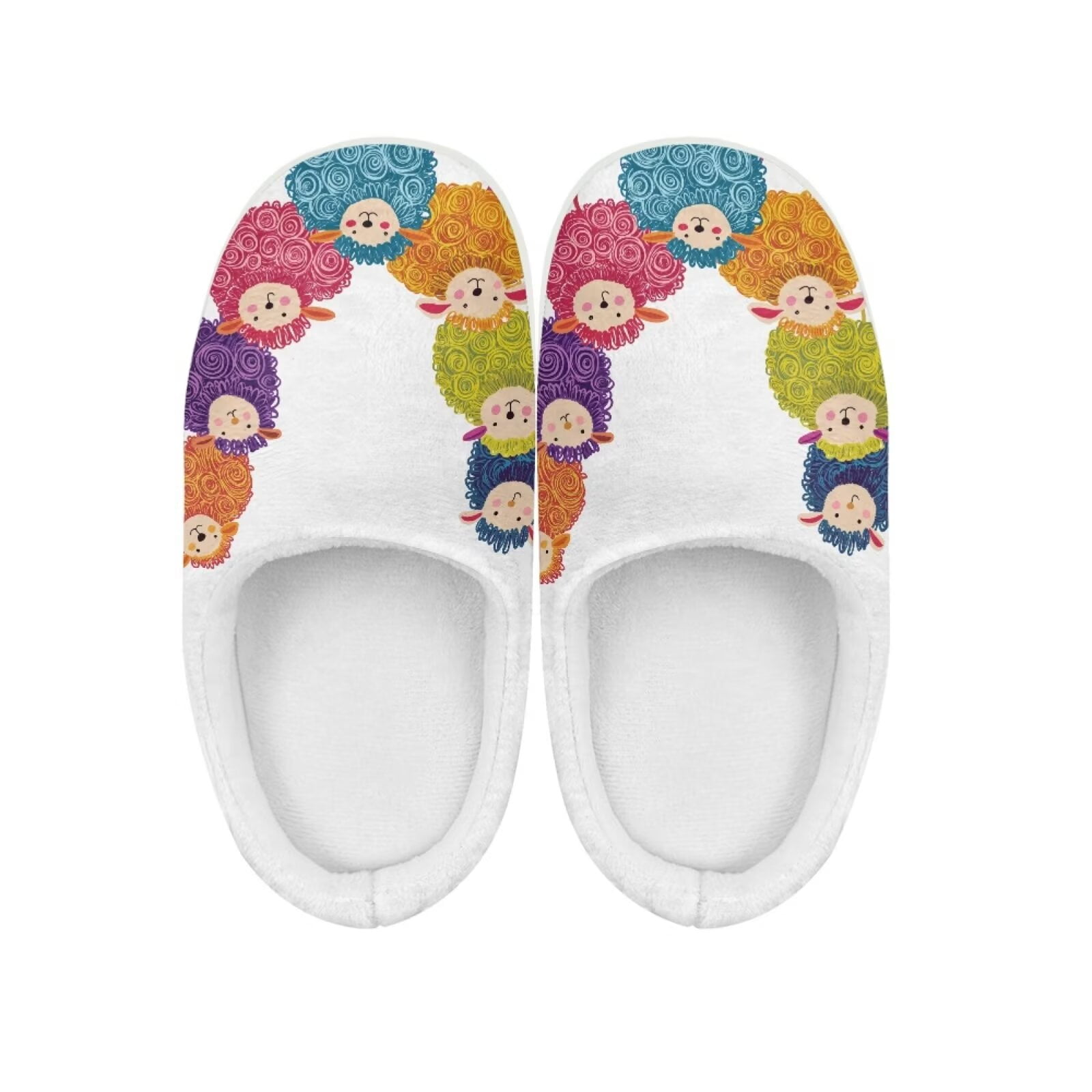Psesaysky Seven Little Sheep Winter Fuzzy Slippers for Kids Warm House ...