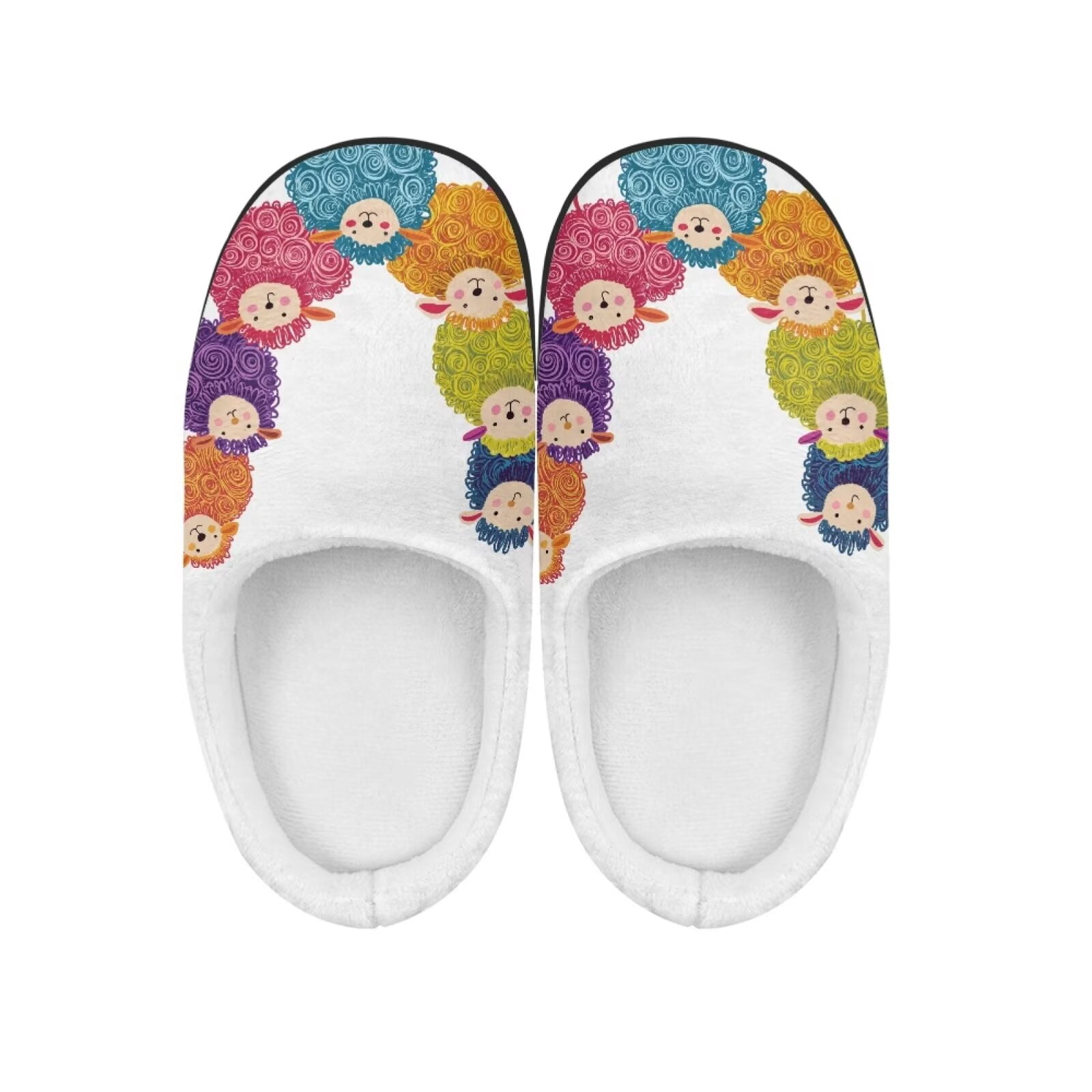 Psesaysky Seven Little Sheep Winter Fuzzy Slippers for Kids Warm House ...