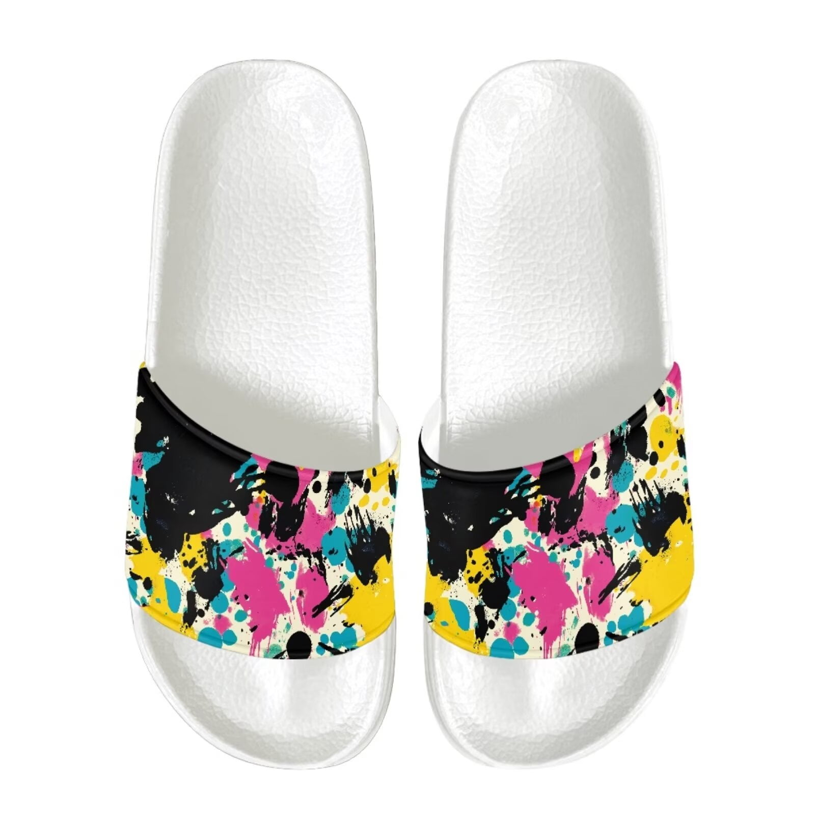 Psesaysky Soft Comfortable Tie-Dye Slide Sandals PU Upper Easy to Clean ...