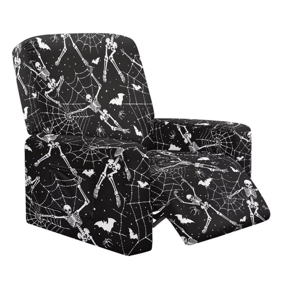 Psesaysky Spiderweb Skeleton 4Pcs Recliner Slipcovers, Stretch Soft ...