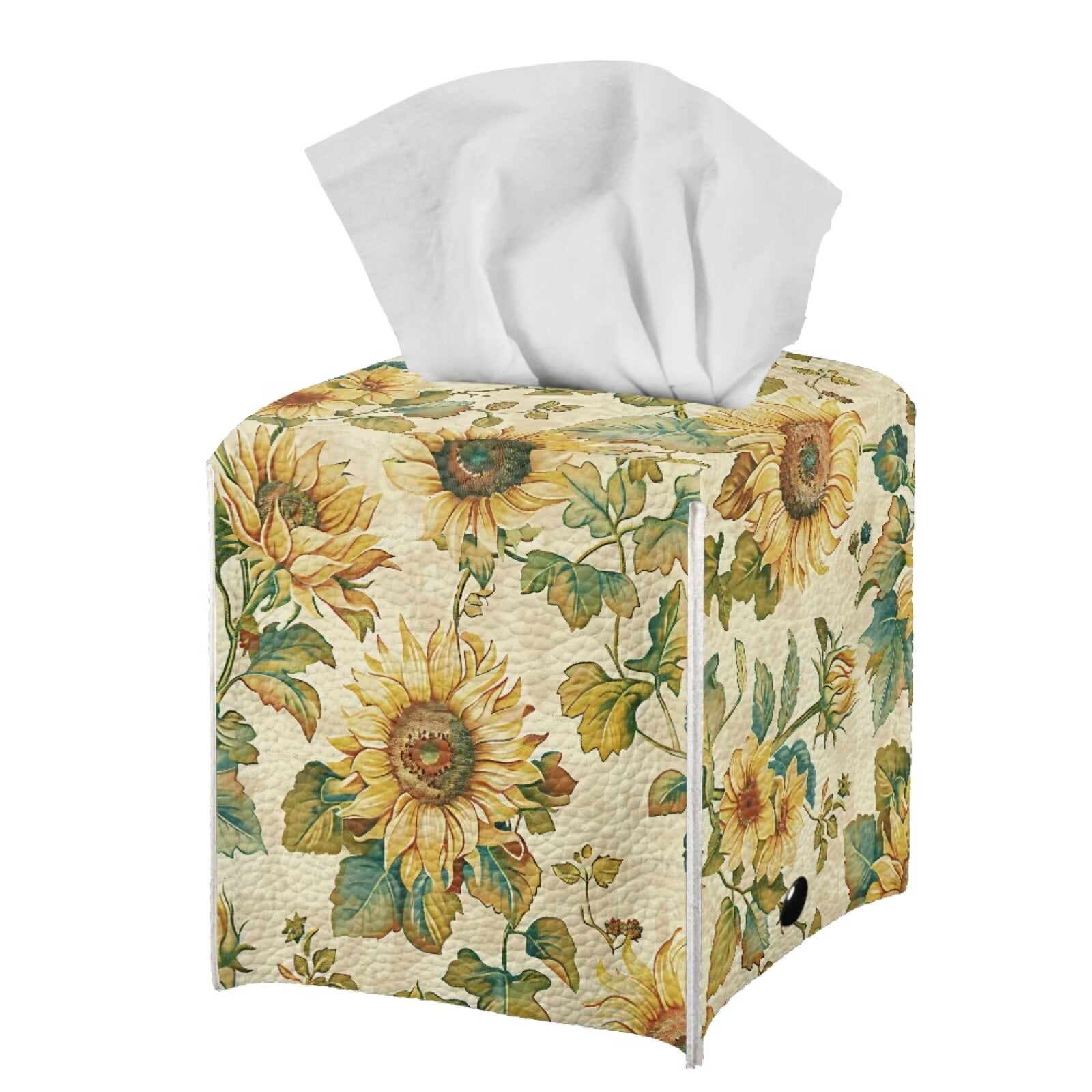 Psesaysky Square Tissue Box Cover - Waterproof PU Leather Tissues Cube ...