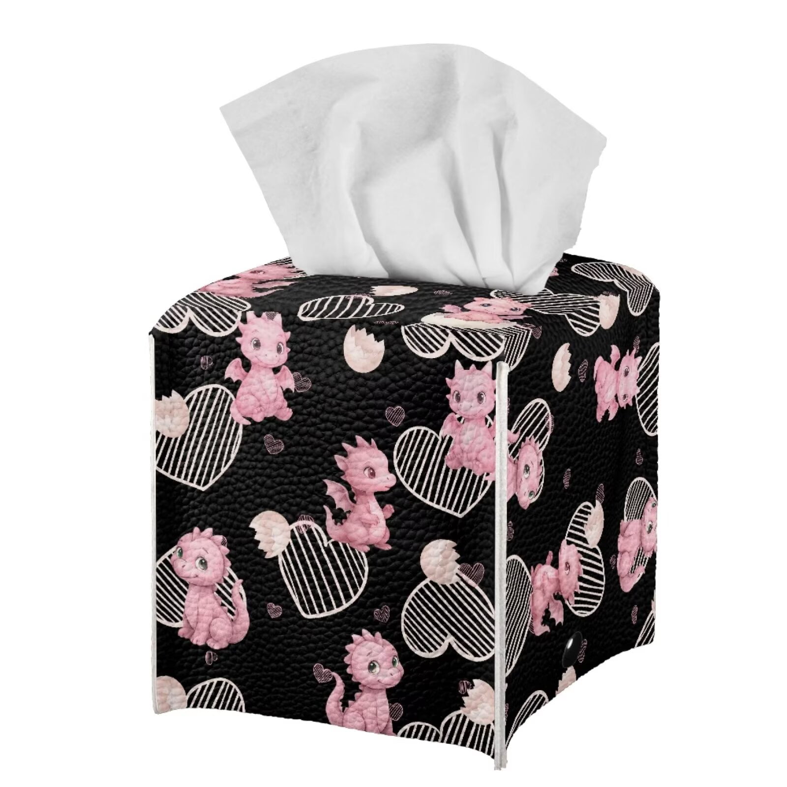 Psesaysky Square Tissue Box Cover - Waterproof PU Leather Tissues Cube ...