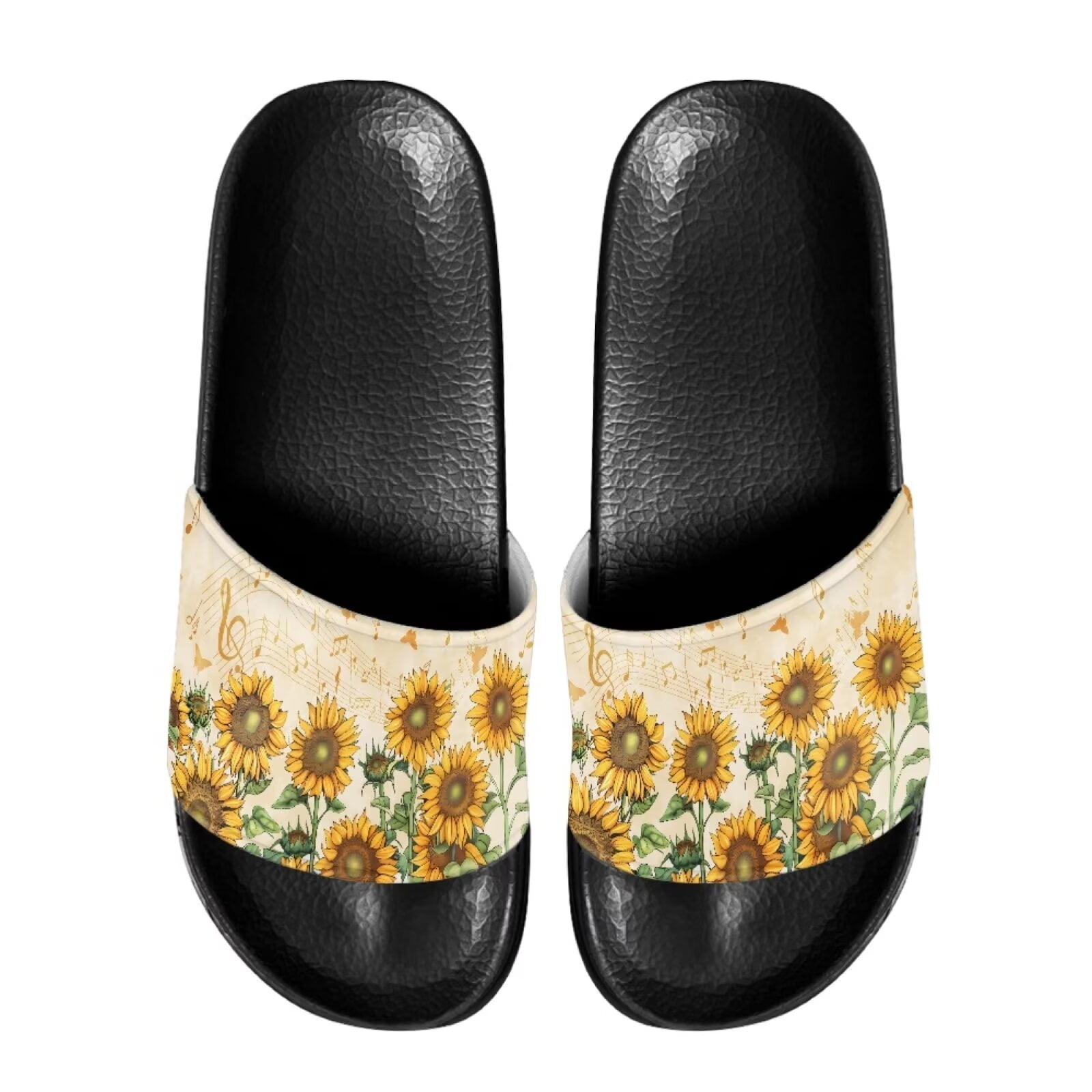 Psesaysky Sunflowers Printed Slide Sandals Shoes Soft Comfortable Beach ...