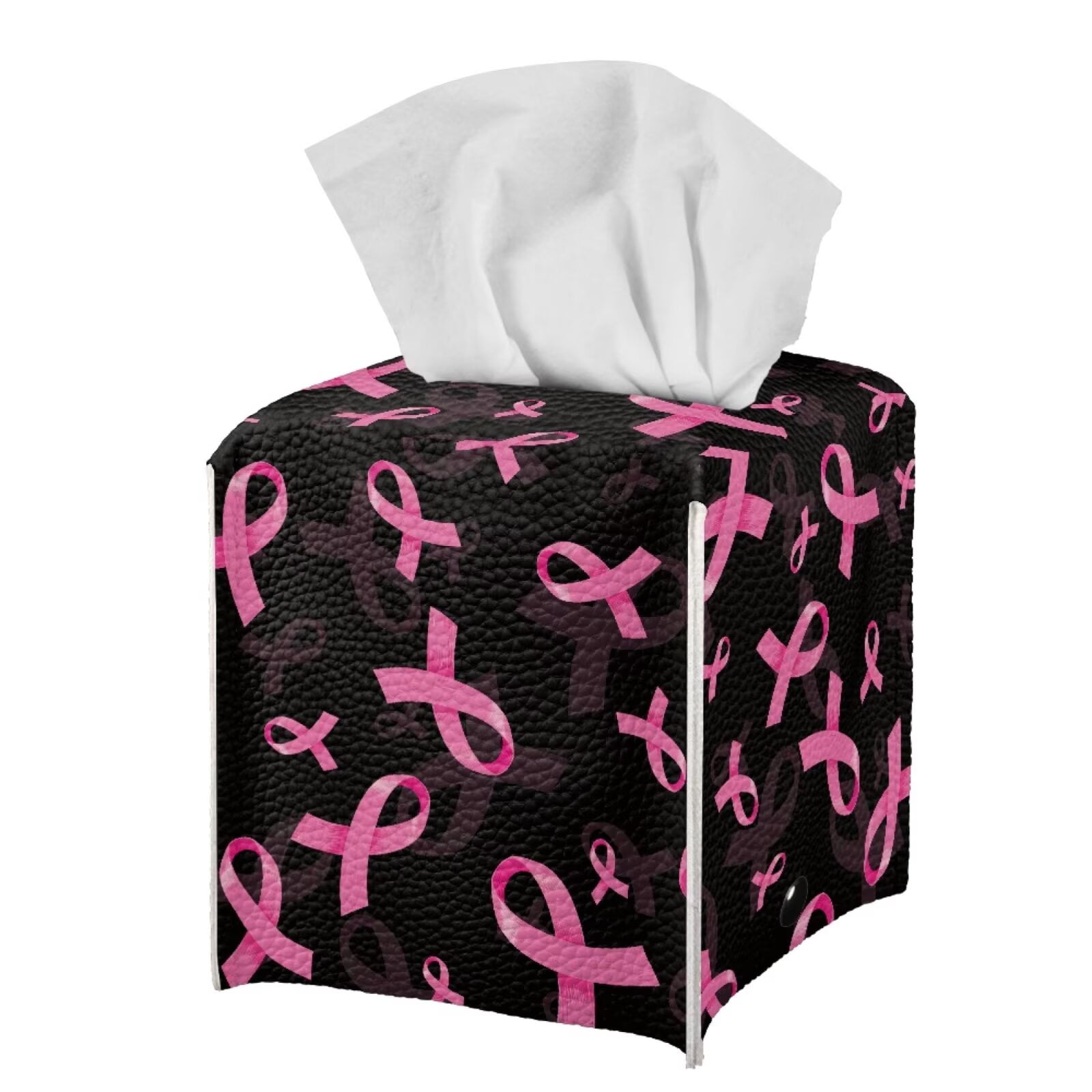 Psesaysky Tissue Box Cover, Breast Cancer Ribbon Square Decorative Car ...
