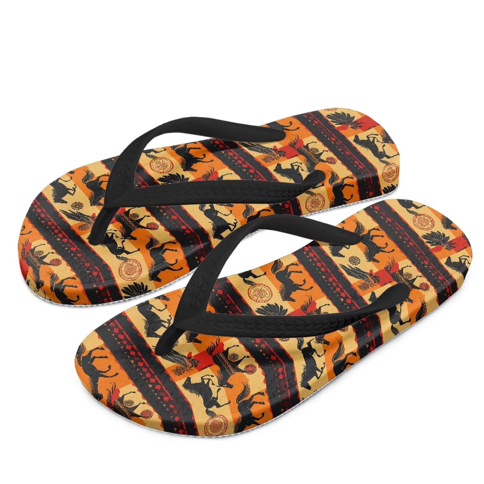 Psesaysky Tribal Horse Print Flip Flop Sandal Water Shoes - Beach ...
