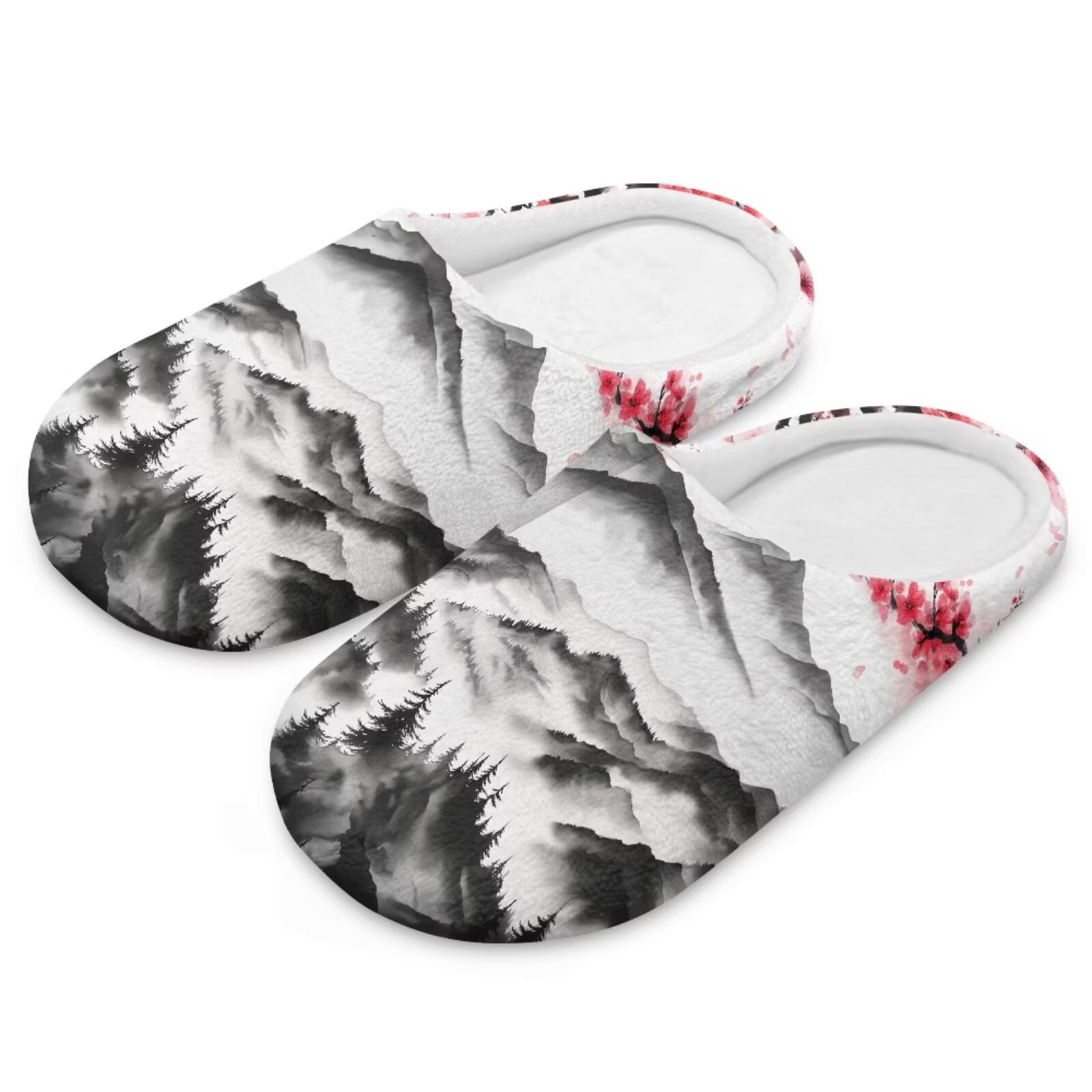 Psesaysky Women's Ink Painting Print Closed Toe Slippers for Women Soft ...