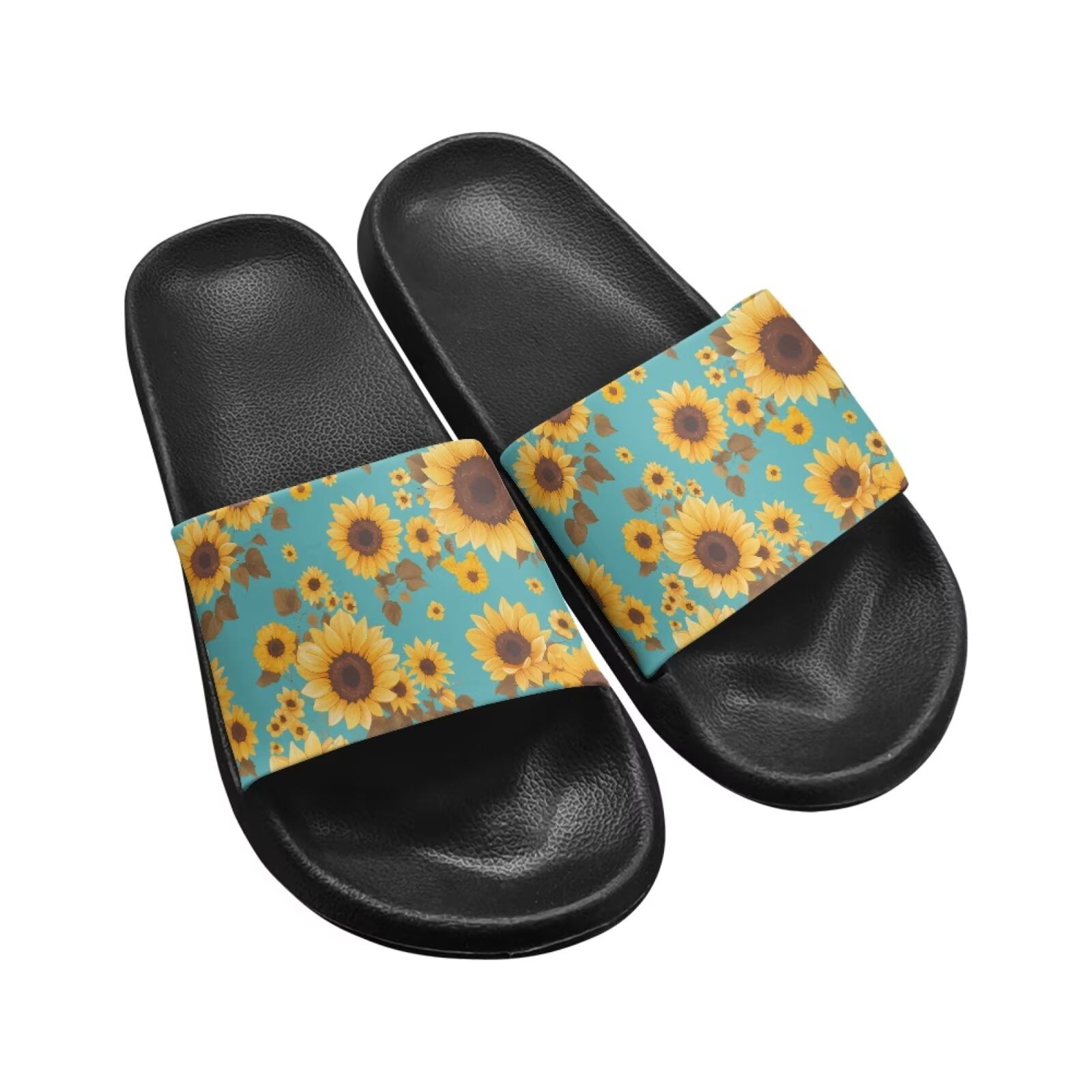 Psesaysky Women's Slide Sandals Sunflowers Prints Soft Versatile ...