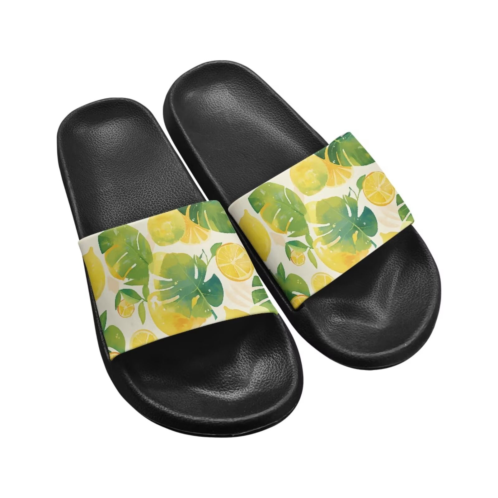 Psesaysky Women's Summer Sandals with Lemon Pattern Outdoor Slip-on ...