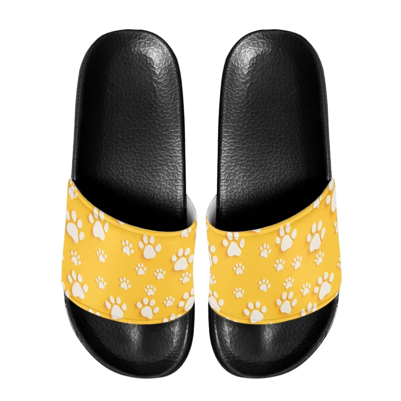 Psesaysky Yellow Slide Sandals for Women Girls Animal Paw Printed ...