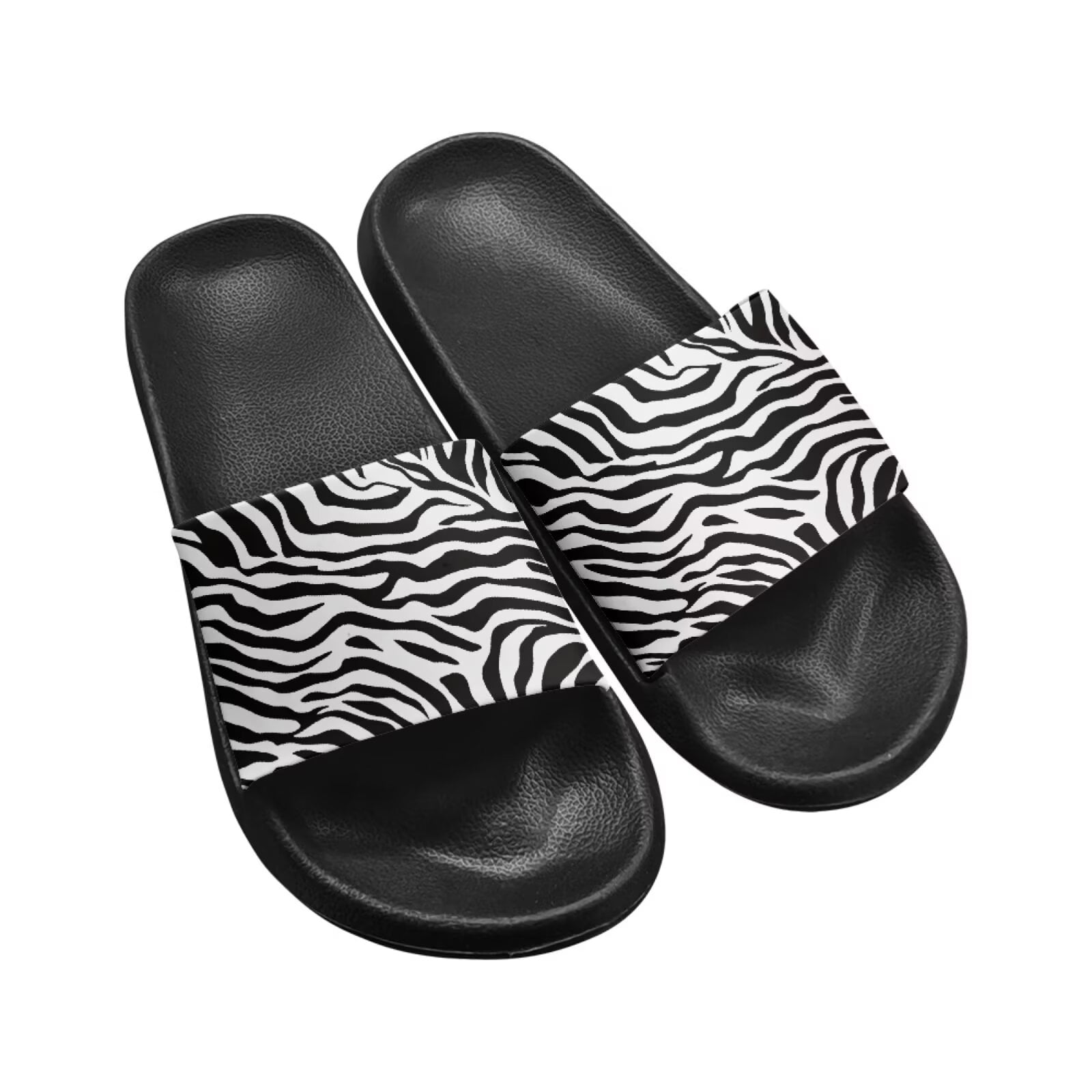 Psesaysky Zebra Print Slide Sandals for Women Indoor Outdoor Anti-Slip ...