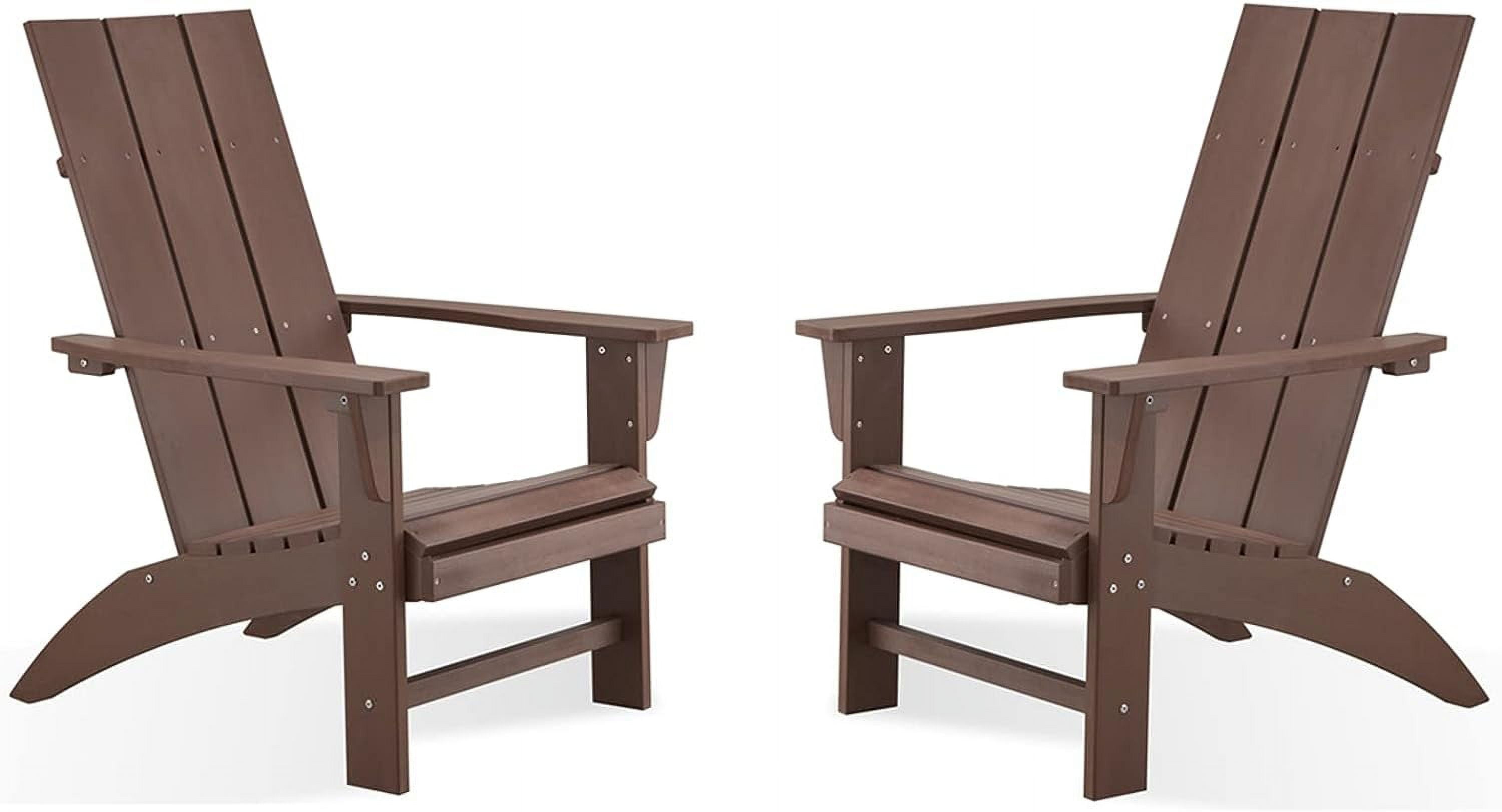 Psilvam Modern Adirondack Chairs Set of 2, Oversized Poly Lumber Fire ...