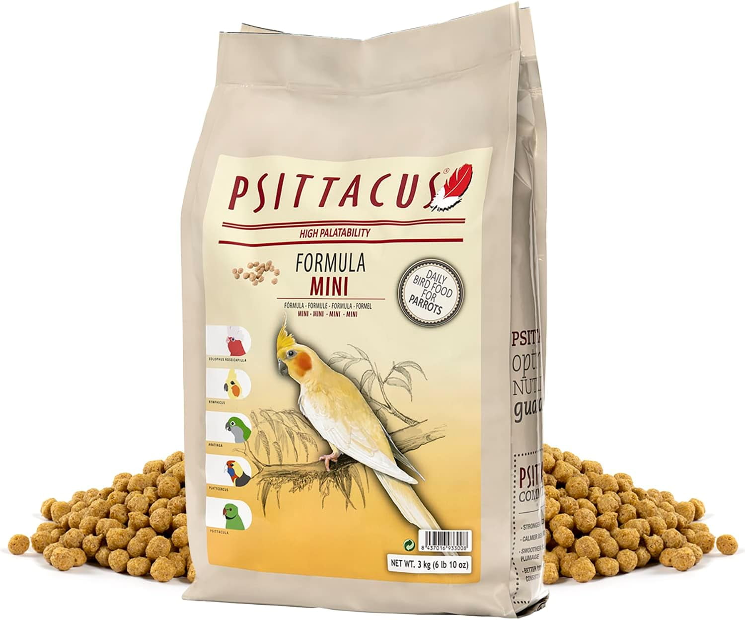 Psittacus Mini 6.6 lb | Complete Pellet Diet for Cockatiels, Conures ...