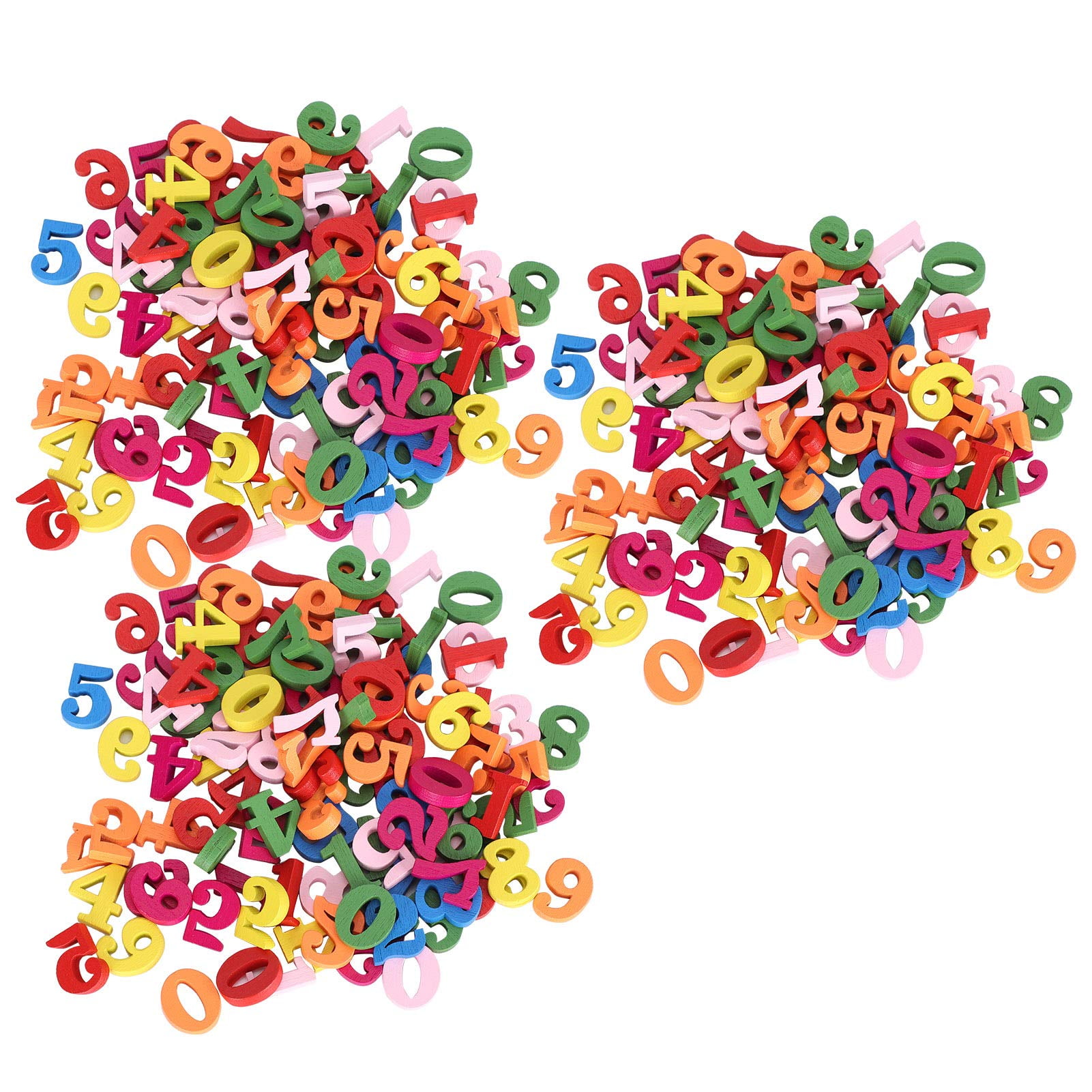 Pssopp 300Pcs Numbers Wooden Buttons Color Wooden Buttons Numbers Shape ...