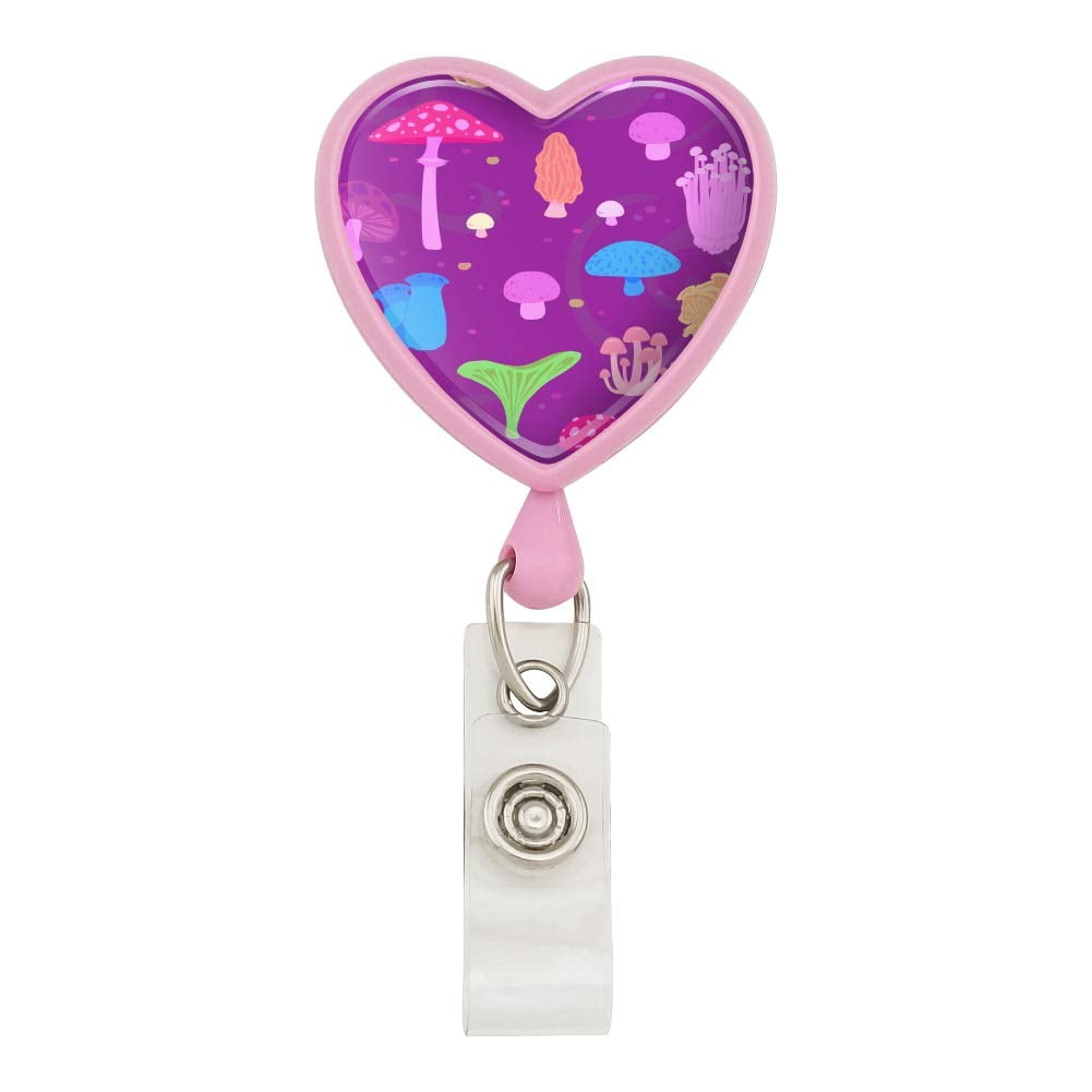 Psychadelic Magic Mushroom Fungi Fungus Pattern Heart Lanyard ...