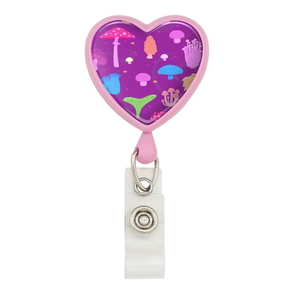 Psychadelic Magic Mushroom Fungi Fungus Pattern Heart Lanyard ...