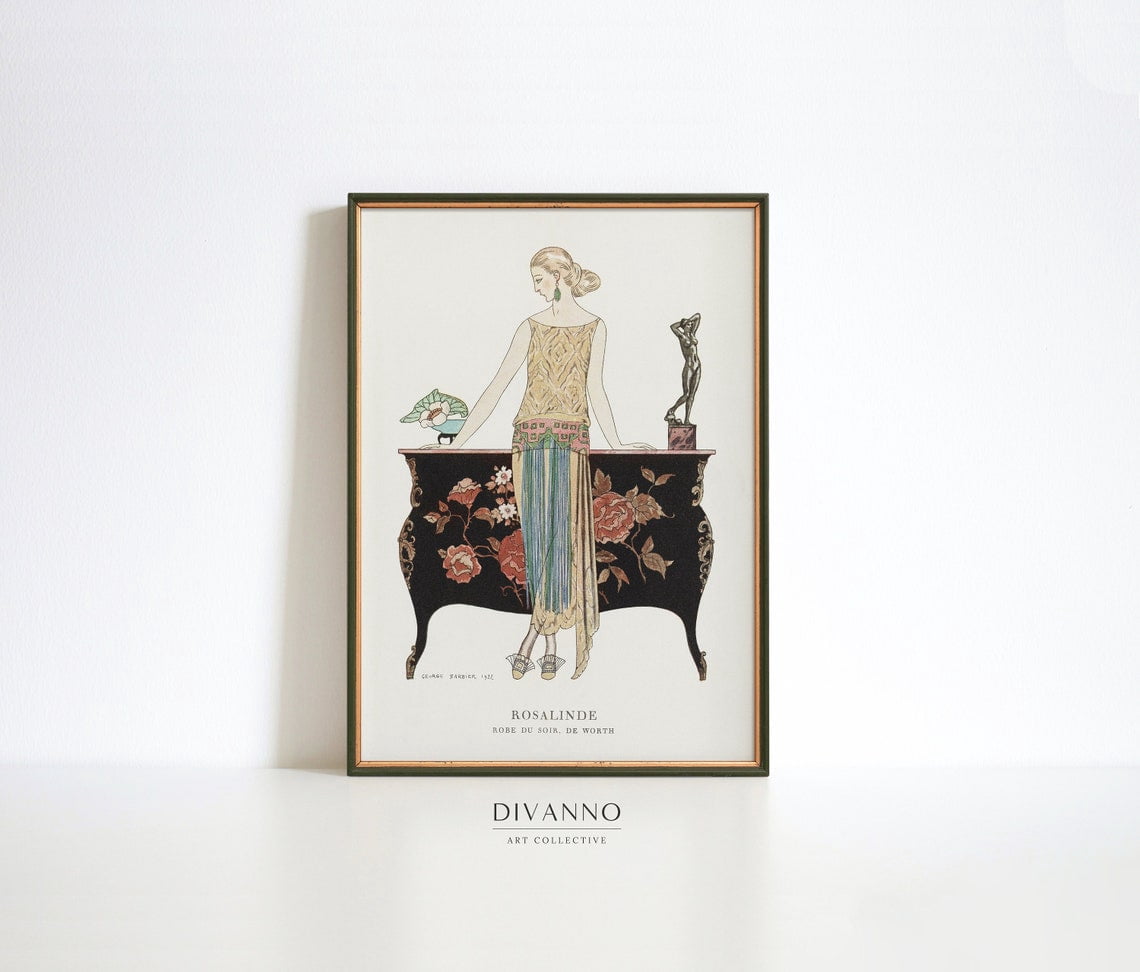 Psyche Evening Dress Art Deco Woman Poster, Unframed Size 16x24 ...