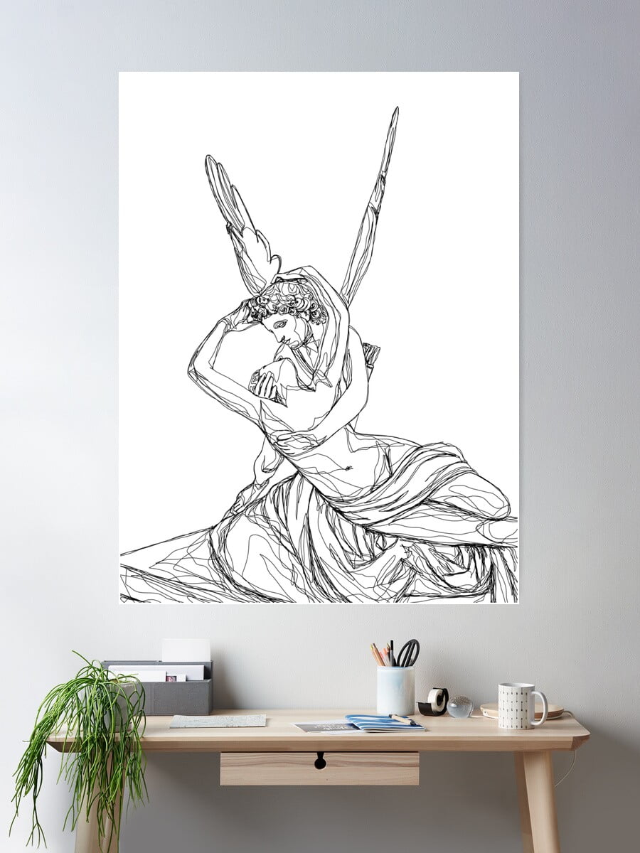 Psyche Revived By Cupid'S Kiss Poster Wall Art, Modern Wall Decor For ...