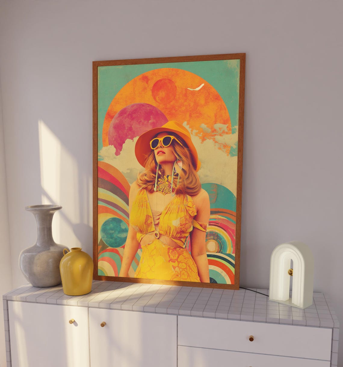 Psychedelic 70S Goddess Energy, 70S Woman Retro Wall Art, 70S Style ...