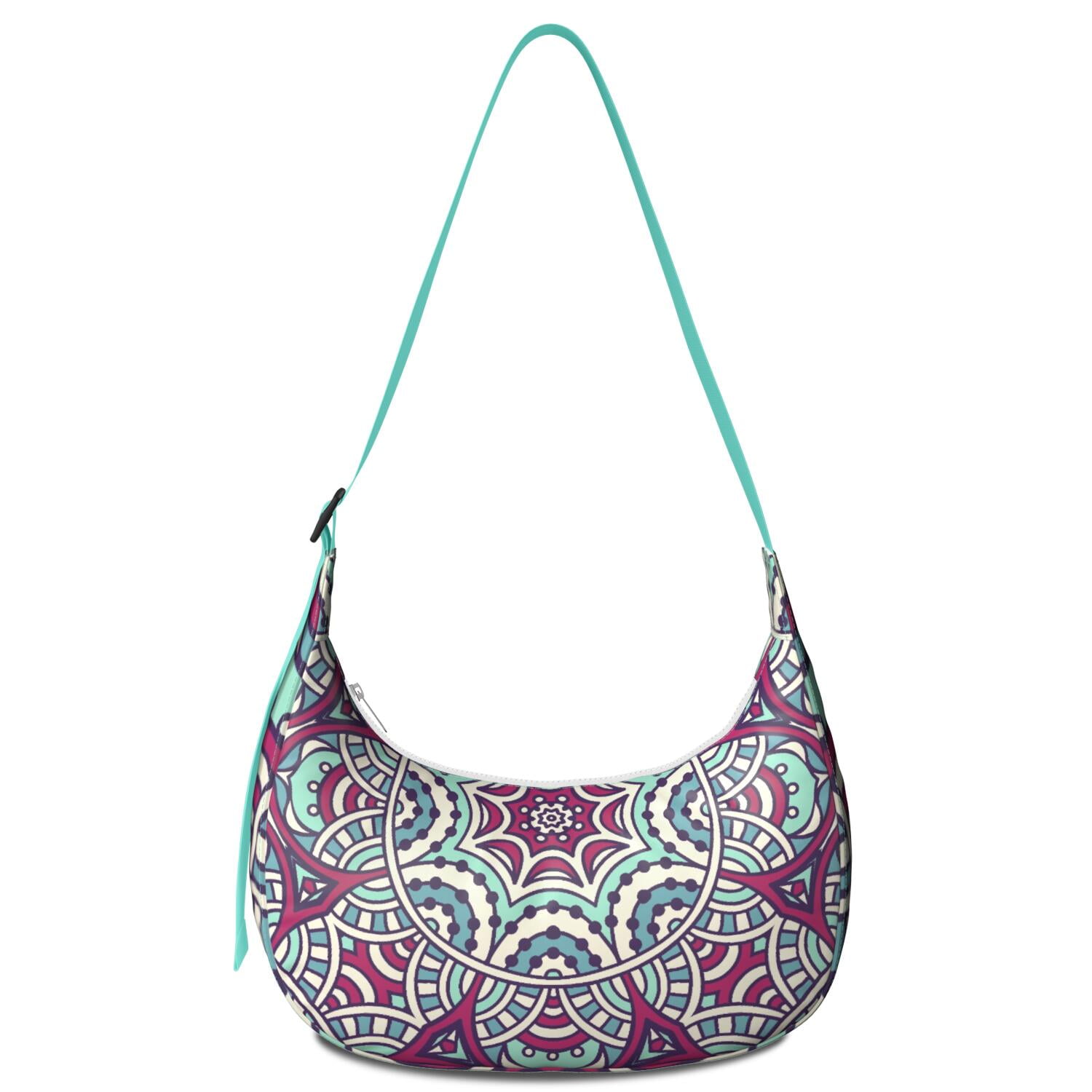 Psychedelic Boho Mandala Crescent Bag Meditation Inspired Crossbody ...