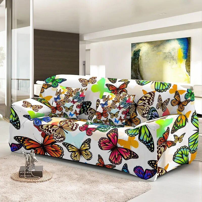 Psychedelic Butterfly Sofa Cover For Living Room Elastic All-Inclusive ...