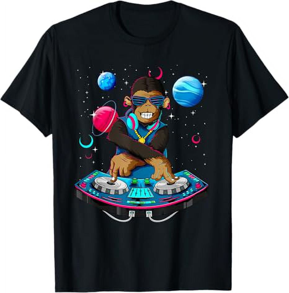 Psychedelic Chimpanzee DJ-EDM Raver Trance Music Festival T-Shirt - Walmart.com