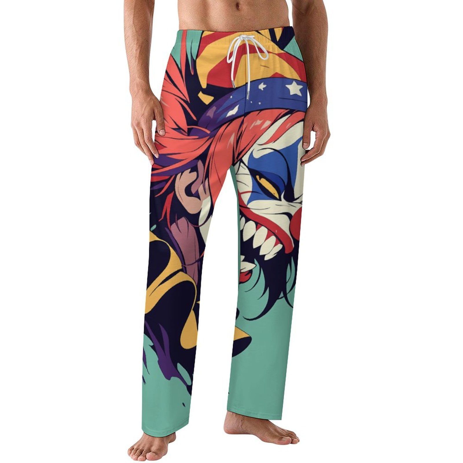 Psychedelic Clown Joker Mens Pajamas Pajama Pants Mens Sleepwear Lounge ...