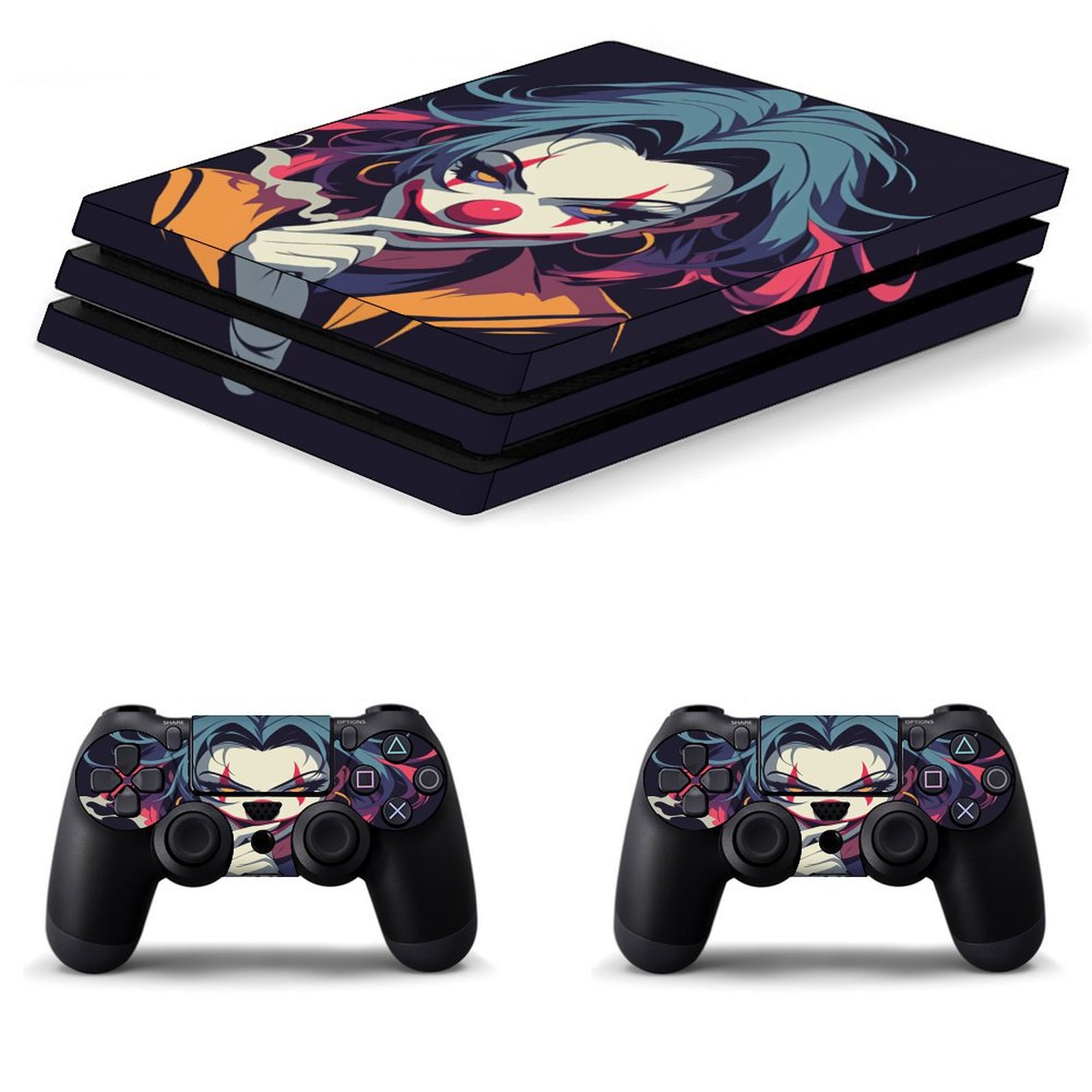 Psychedelic Clown Joker PS4/PS4 Pro/PS4 Slim Skin Sticker For Console ...