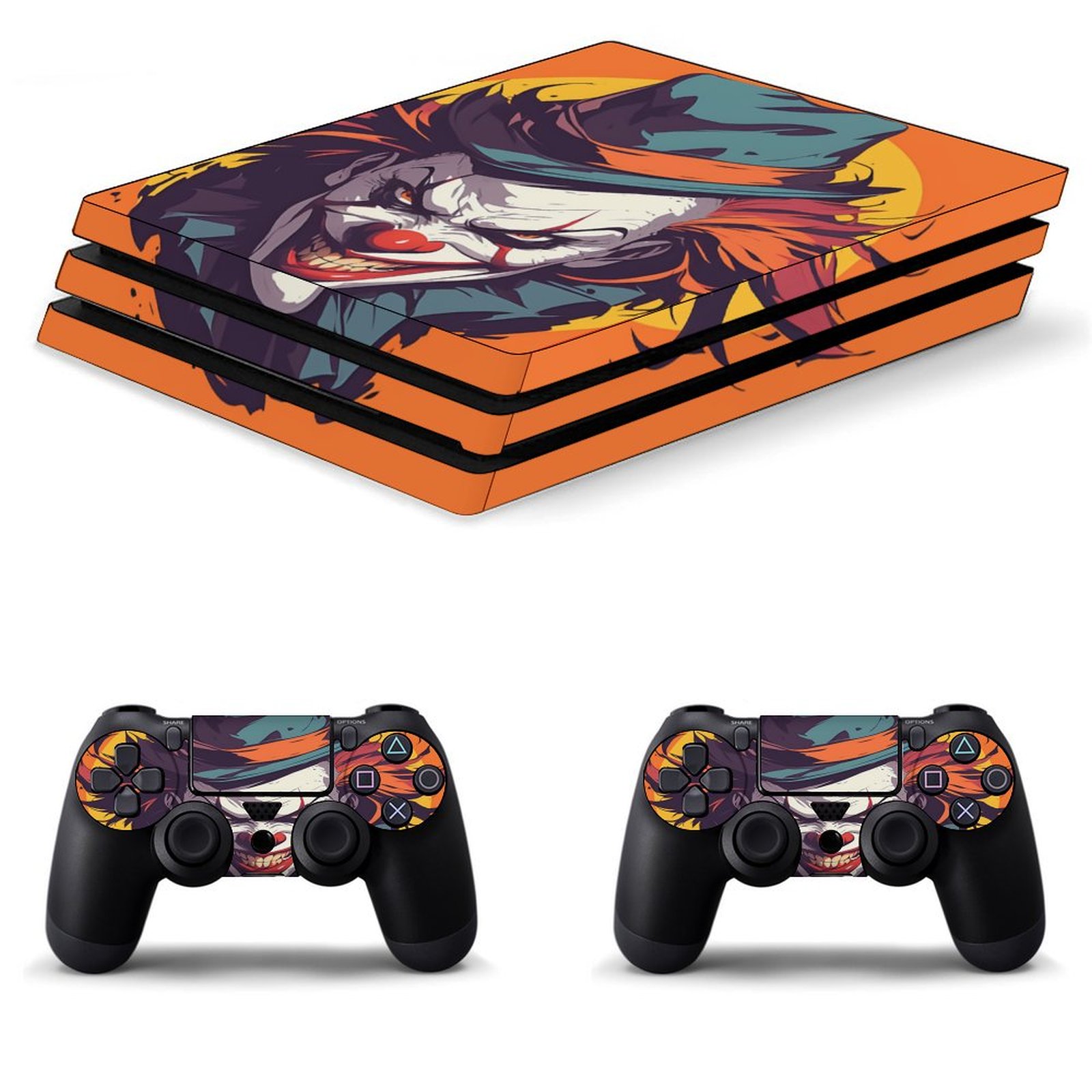 Psychedelic Clown Joker PS4/PS4 Pro/PS4 Slim Skin Sticker For Console ...