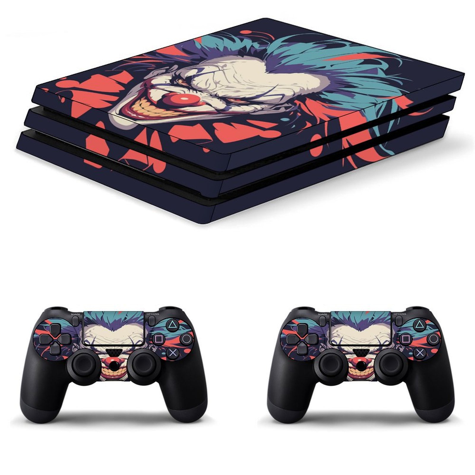 Psychedelic Clown Joker PS4/PS4 Pro/PS4 Slim Skin Sticker For Console ...