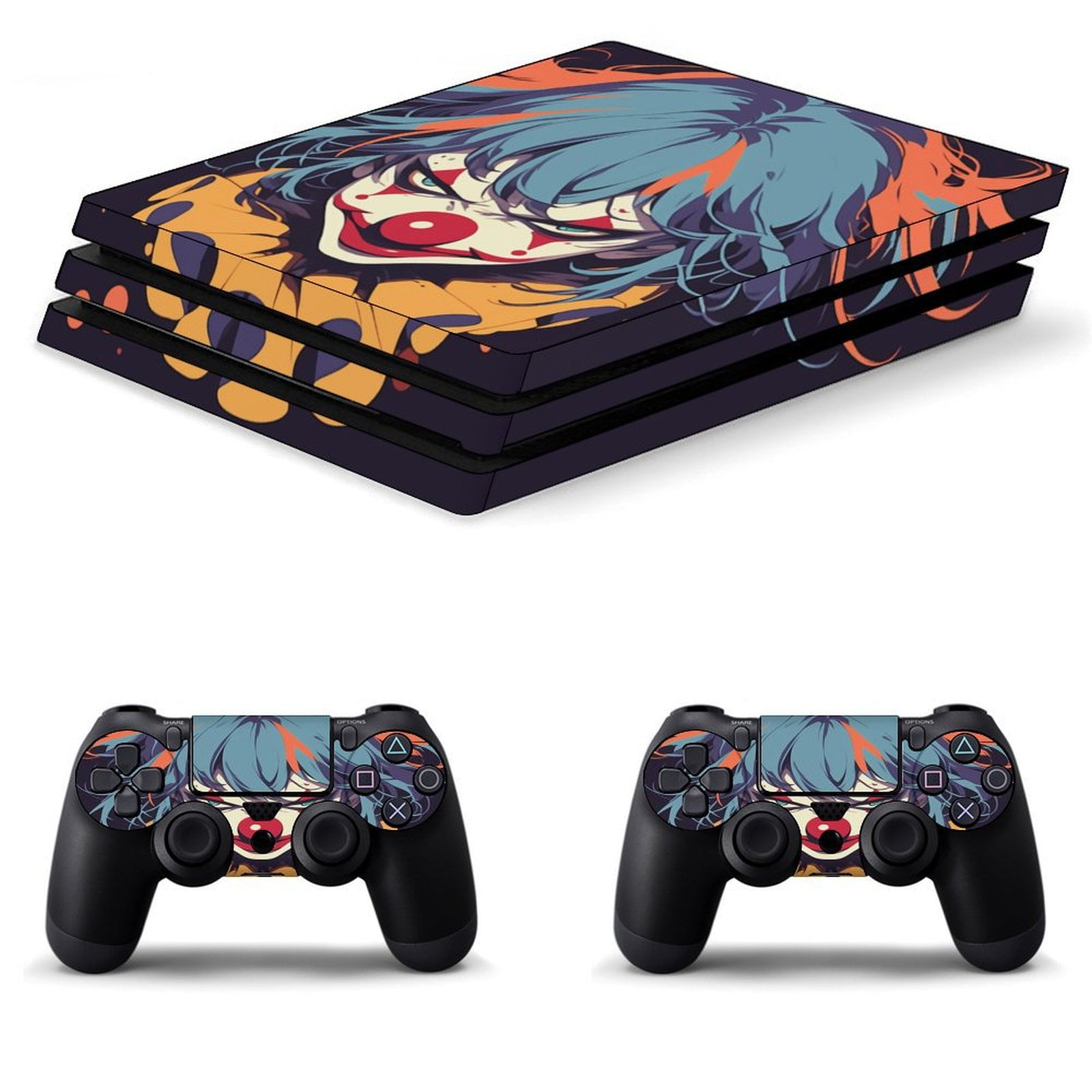 Psychedelic Clown Joker PS4/PS4 Pro/PS4 Slim Skin Sticker For Console And Controller Skins ...
