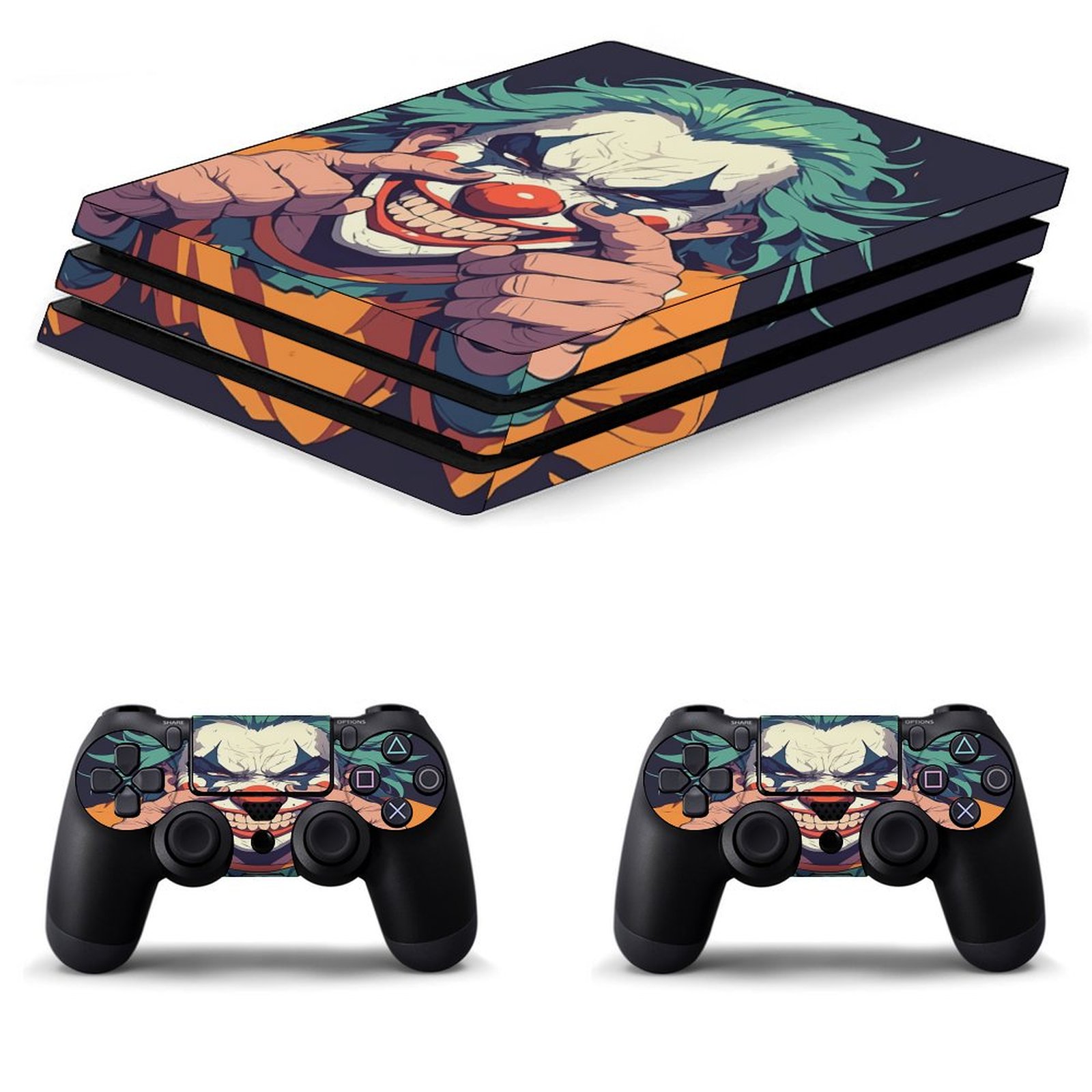 Psychedelic Clown Joker PS4/PS4 Pro/PS4 Slim Skin Sticker For Console ...