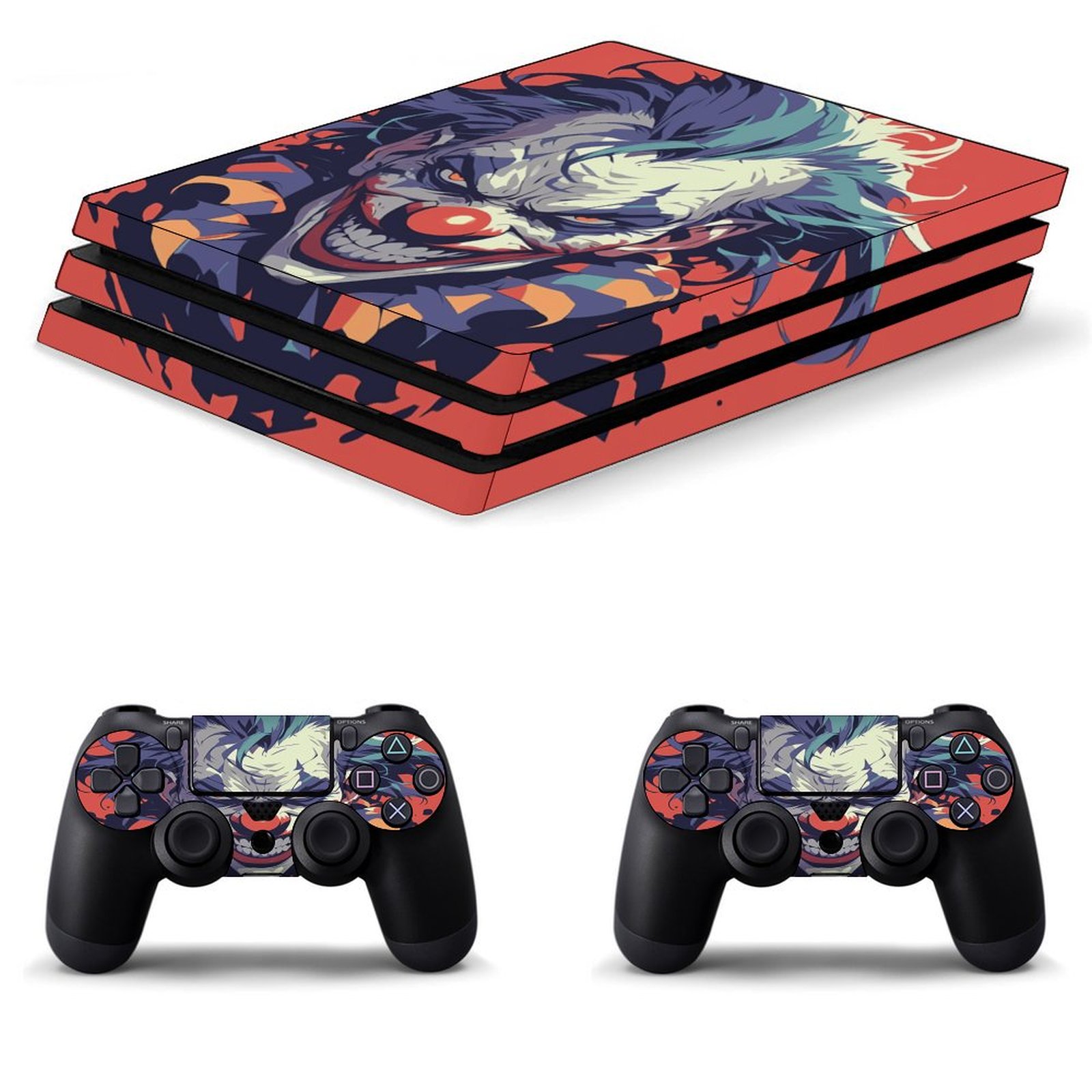 Psychedelic Clown Joker PS4/PS4 Pro/PS4 Slim Skin Sticker For Console ...