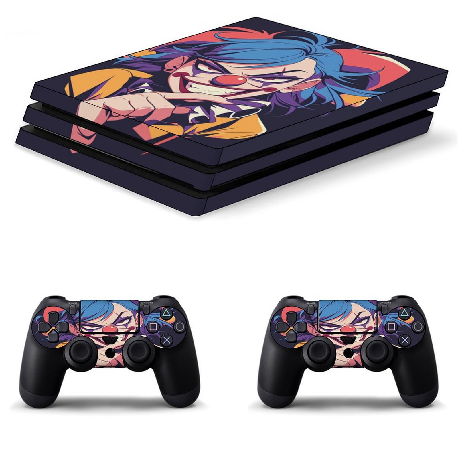 Psychedelic Clown Joker PS4/PS4 Pro/PS4 Slim Skin Sticker For Console ...