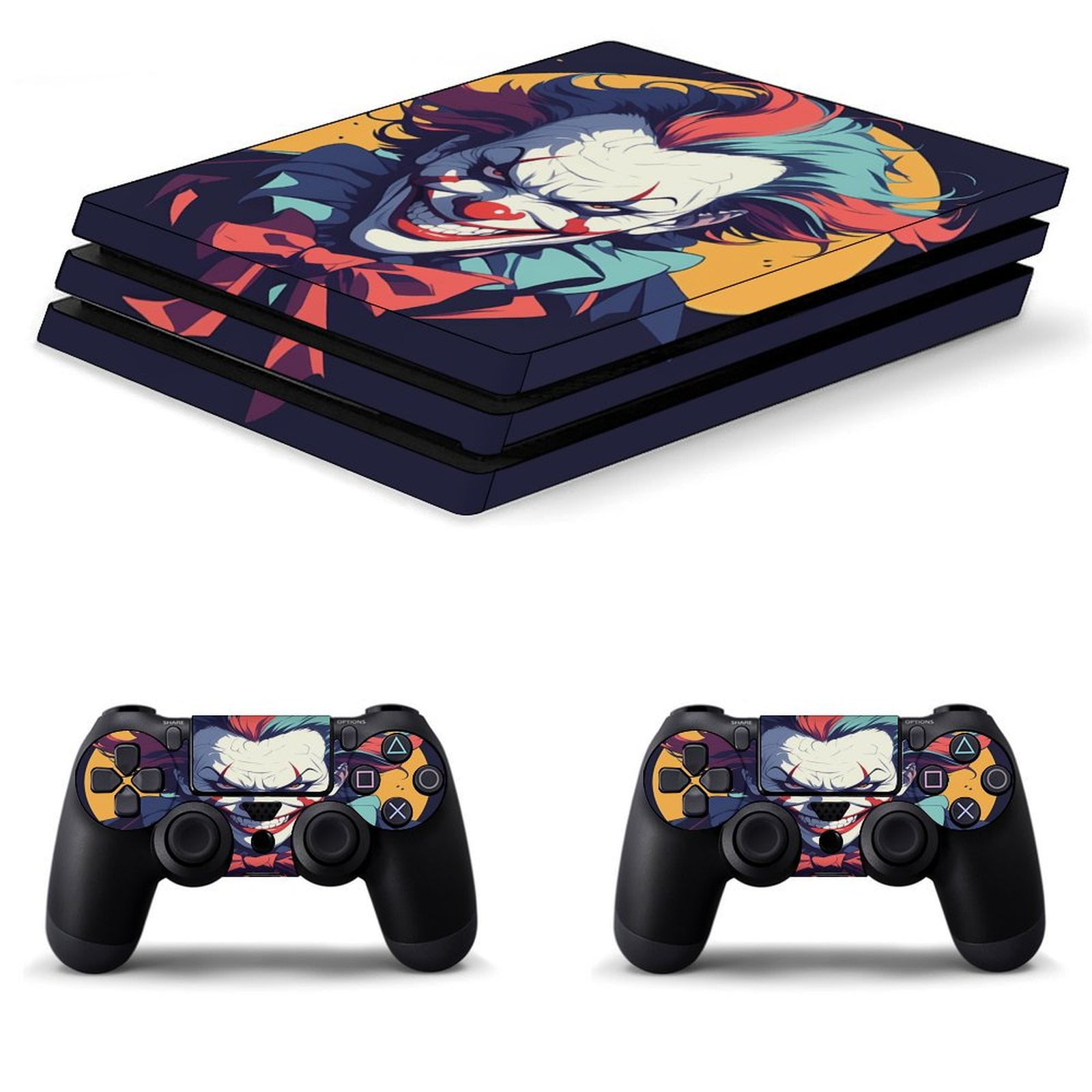 Psychedelic Clown Joker PS4/PS4 Pro/PS4 Slim Skin Sticker For Console And Controller Skins ...