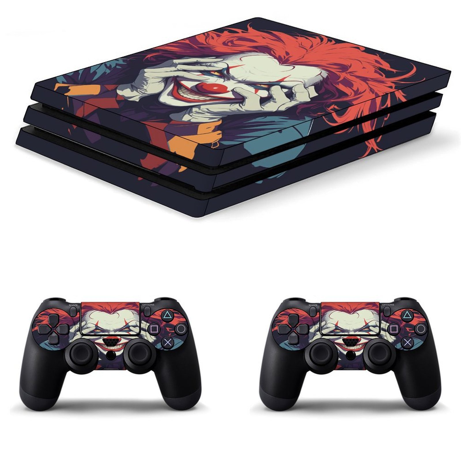 Psychedelic Clown Joker PS4/PS4 Pro/PS4 Slim Skin Sticker For Console ...