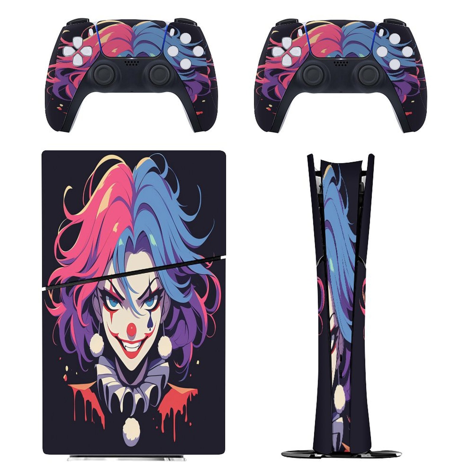 Psychedelic Clown Joker PS5/PS5 Pro/PS5 Slim Digital Disc Skin Sticker ...