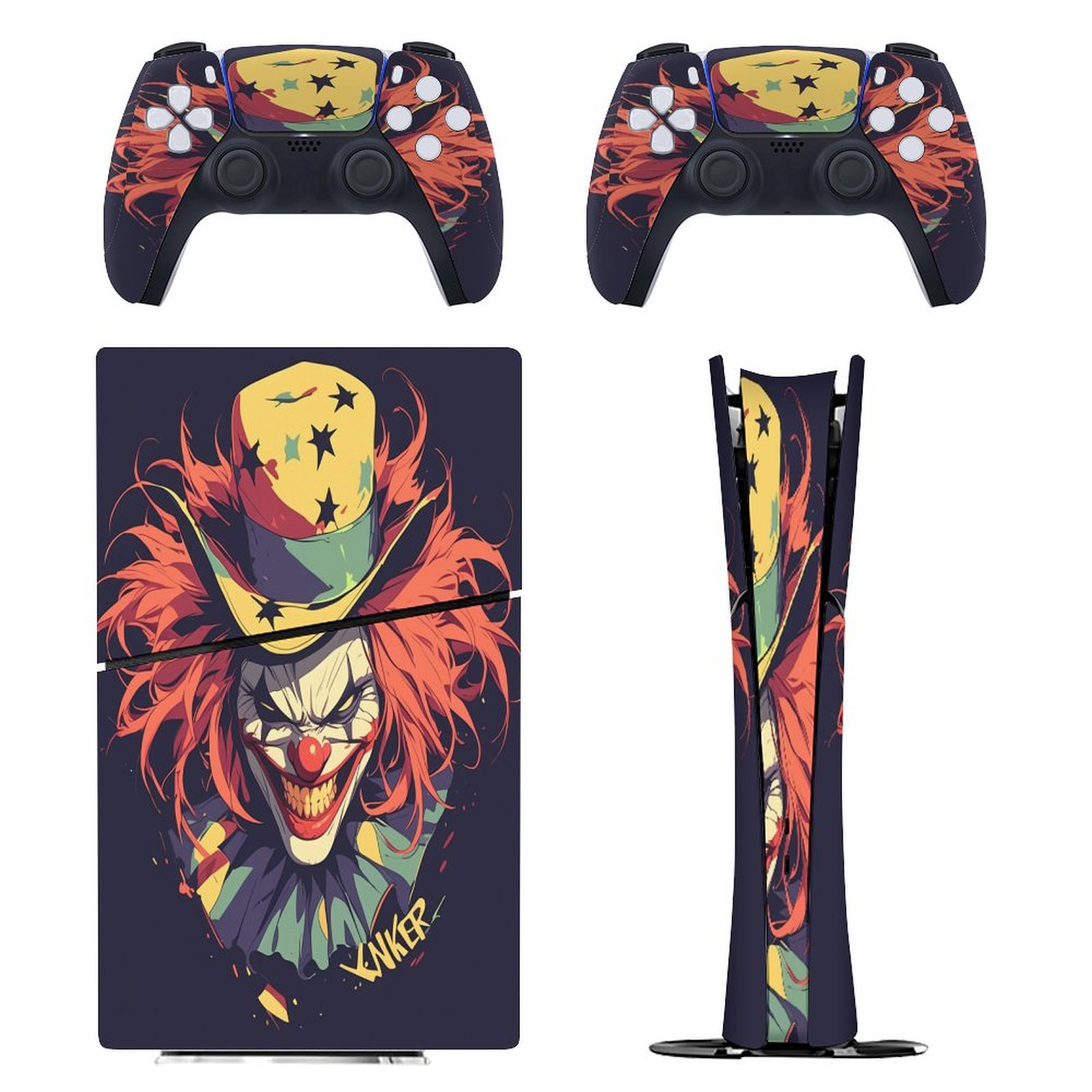 Psychedelic Clown Joker PS5/PS5 Pro/PS5 Slim Digital Disc Skin Sticker ...