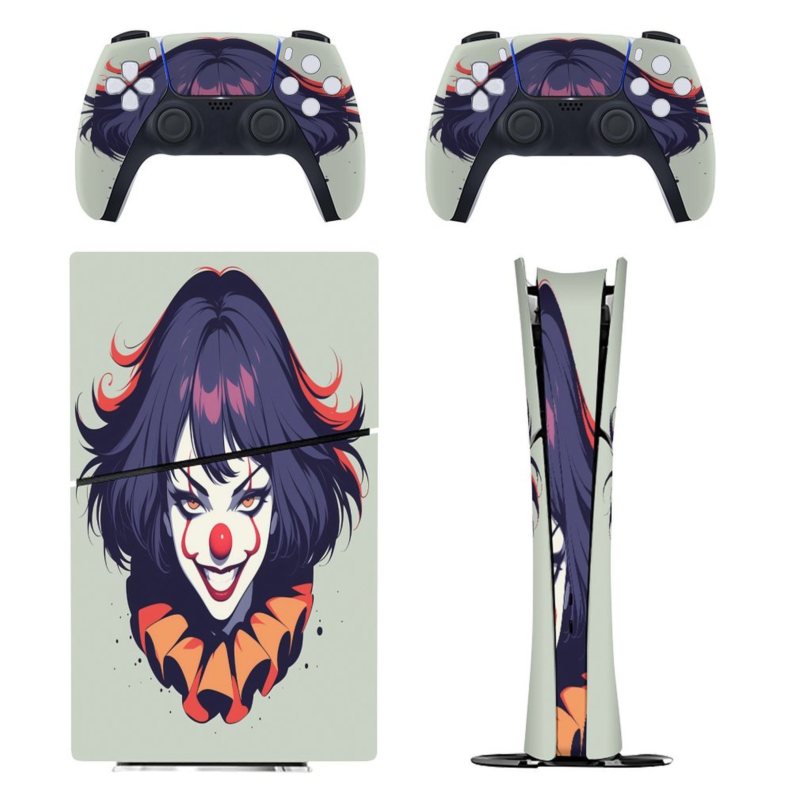 Psychedelic Clown Joker PS5/PS5 Pro/PS5 Slim Digital Disc Skin Sticker ...