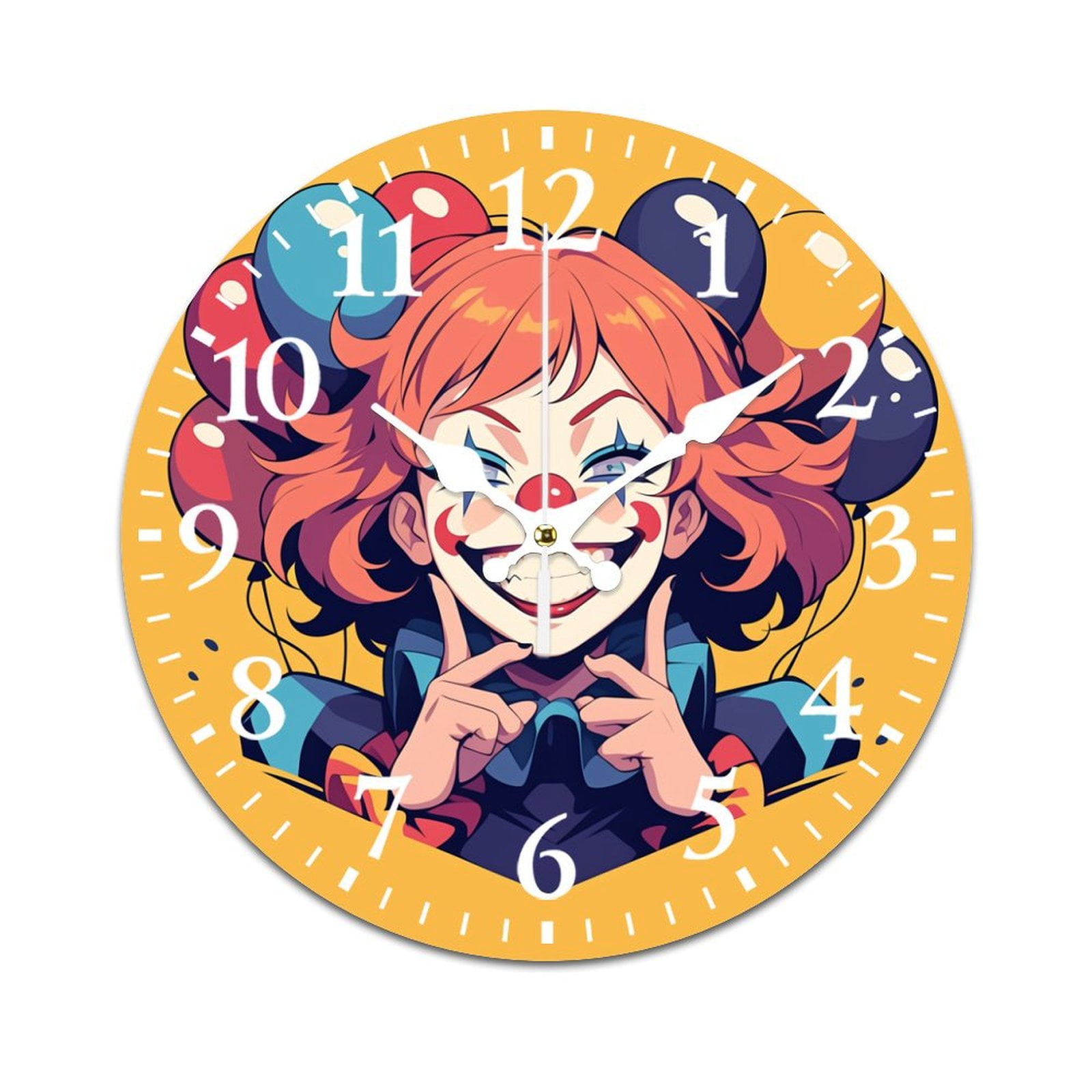 Psychedelic Clown Joker Wall Clock Modern Design Clocks Wall Hanging ...