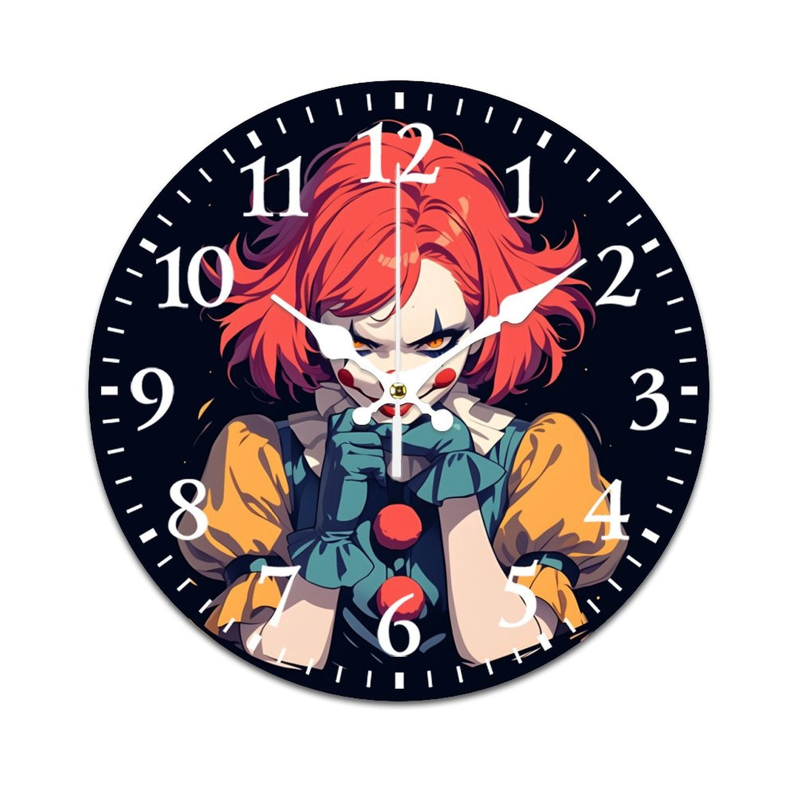 Psychedelic Clown Joker Wall Clock Modern Design Clocks Wall Hanging ...