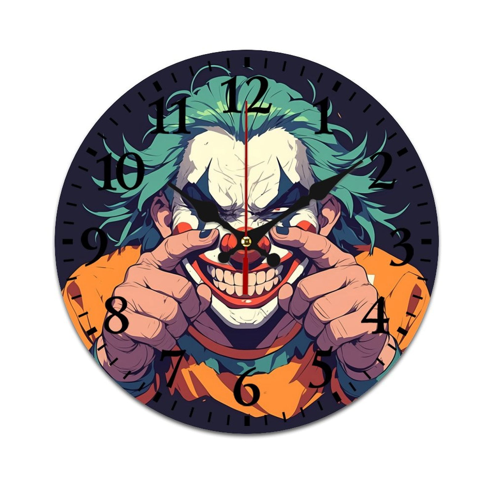 Psychedelic Clown Joker Wall Clock Modern Design Clocks Wall Hanging ...