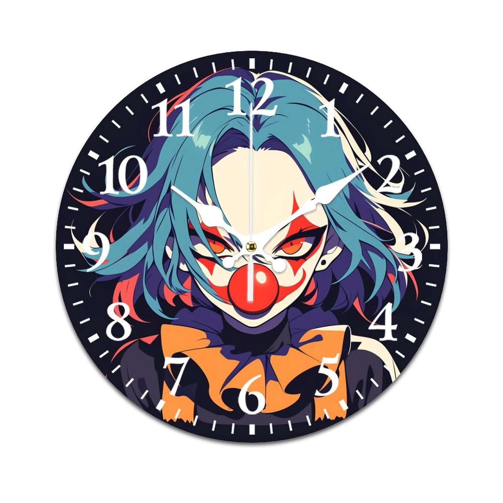 Psychedelic Clown Joker Wall Clock Modern Design Clocks Wall Hanging ...