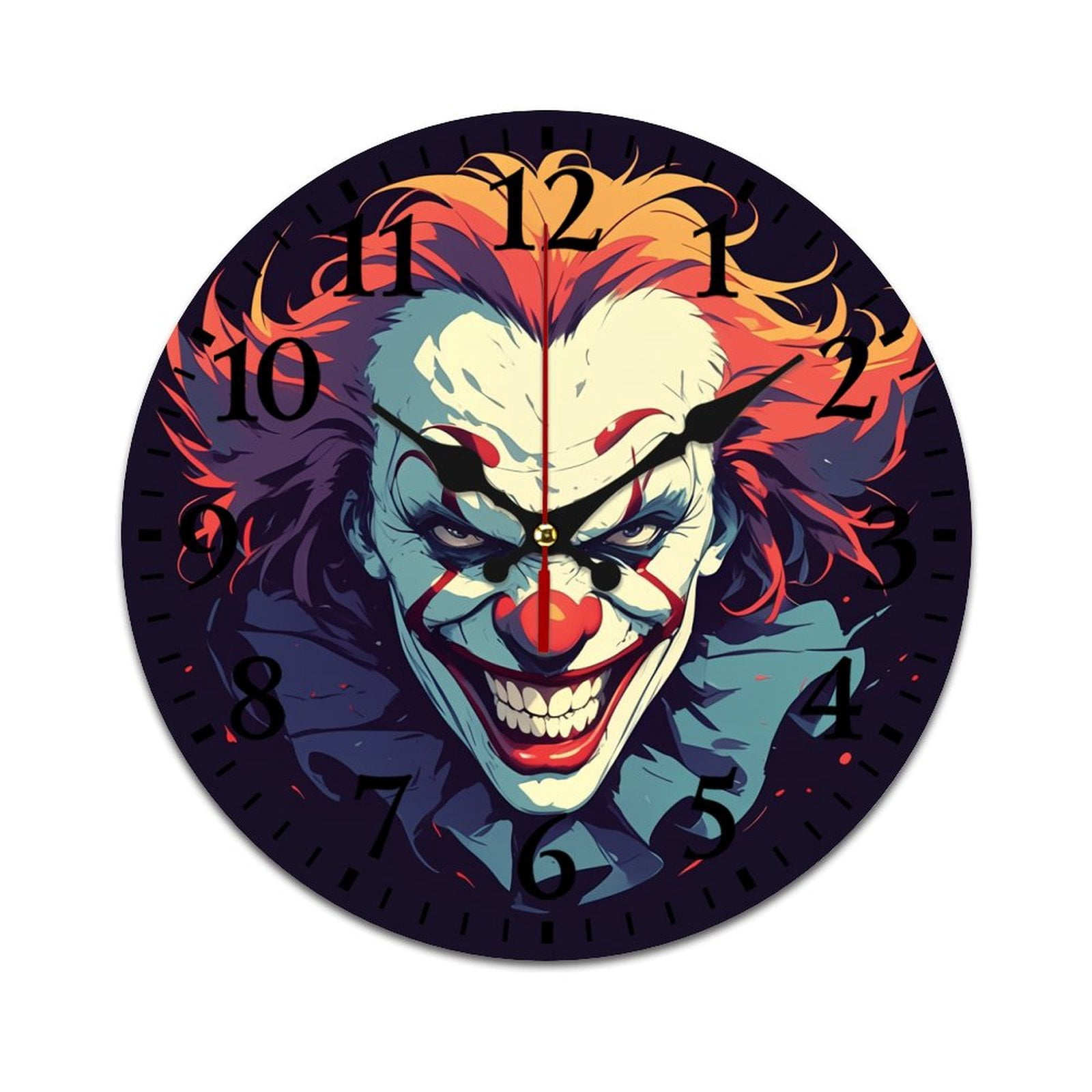 Psychedelic Clown Joker Wall Clock Modern Design Clocks Wall Hanging ...