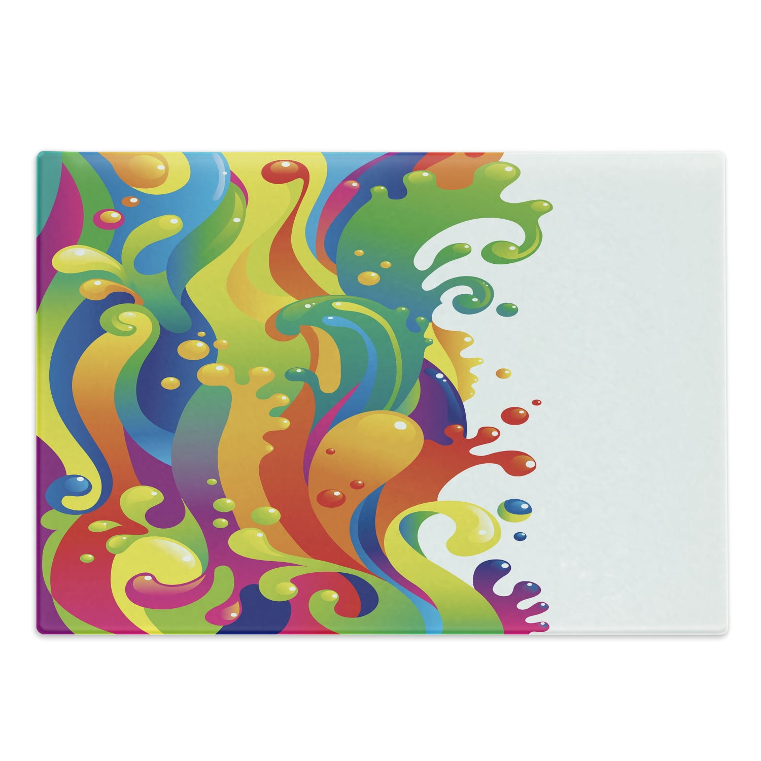 Psychedelic Cutting Board, Digital Made Fluid Rainbow Color Paint ...