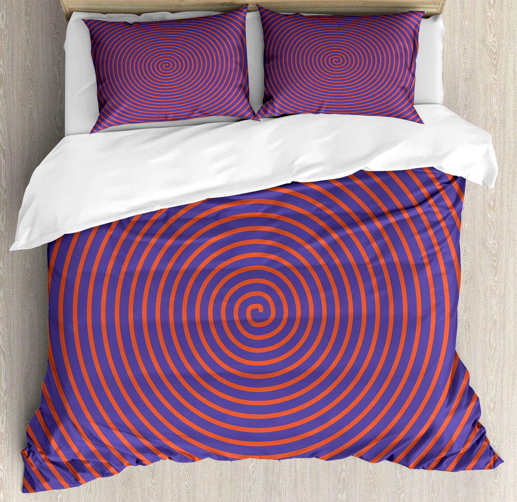 Psychedelic Duvet Cover Set, Hypnotic Spiral Pattern Spell Theme Optic ...