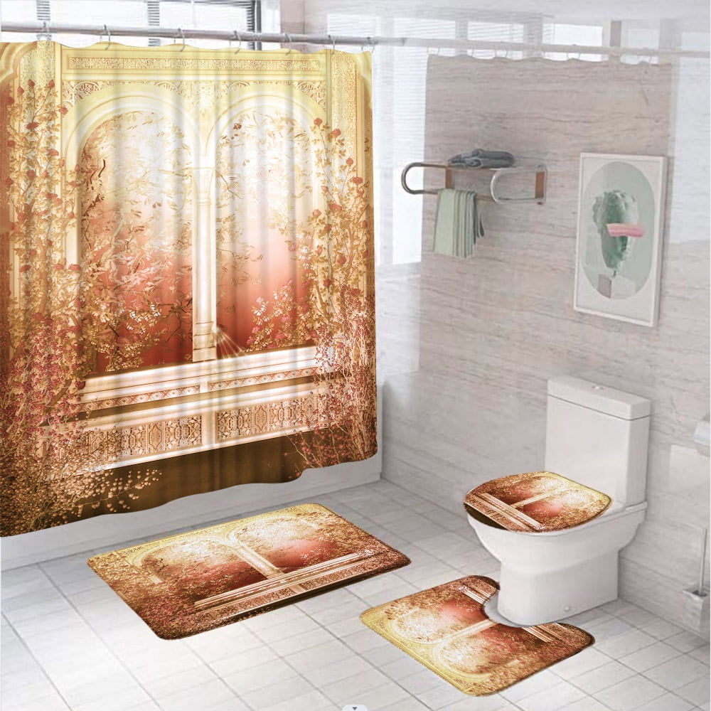 Psychedelic European Arch Shower Curtain Sets Vintage Architecture ...
