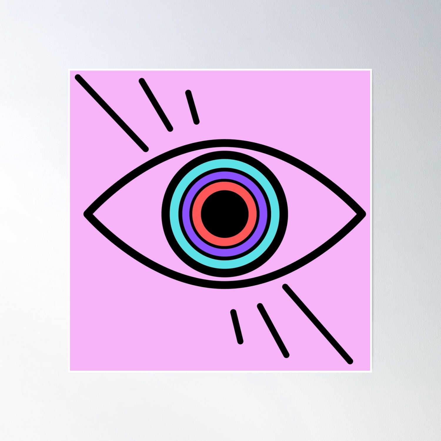 Psychedelic Eye Poster Wall Art, Modern Wall Decor, 30x30 UNFRAMED ...