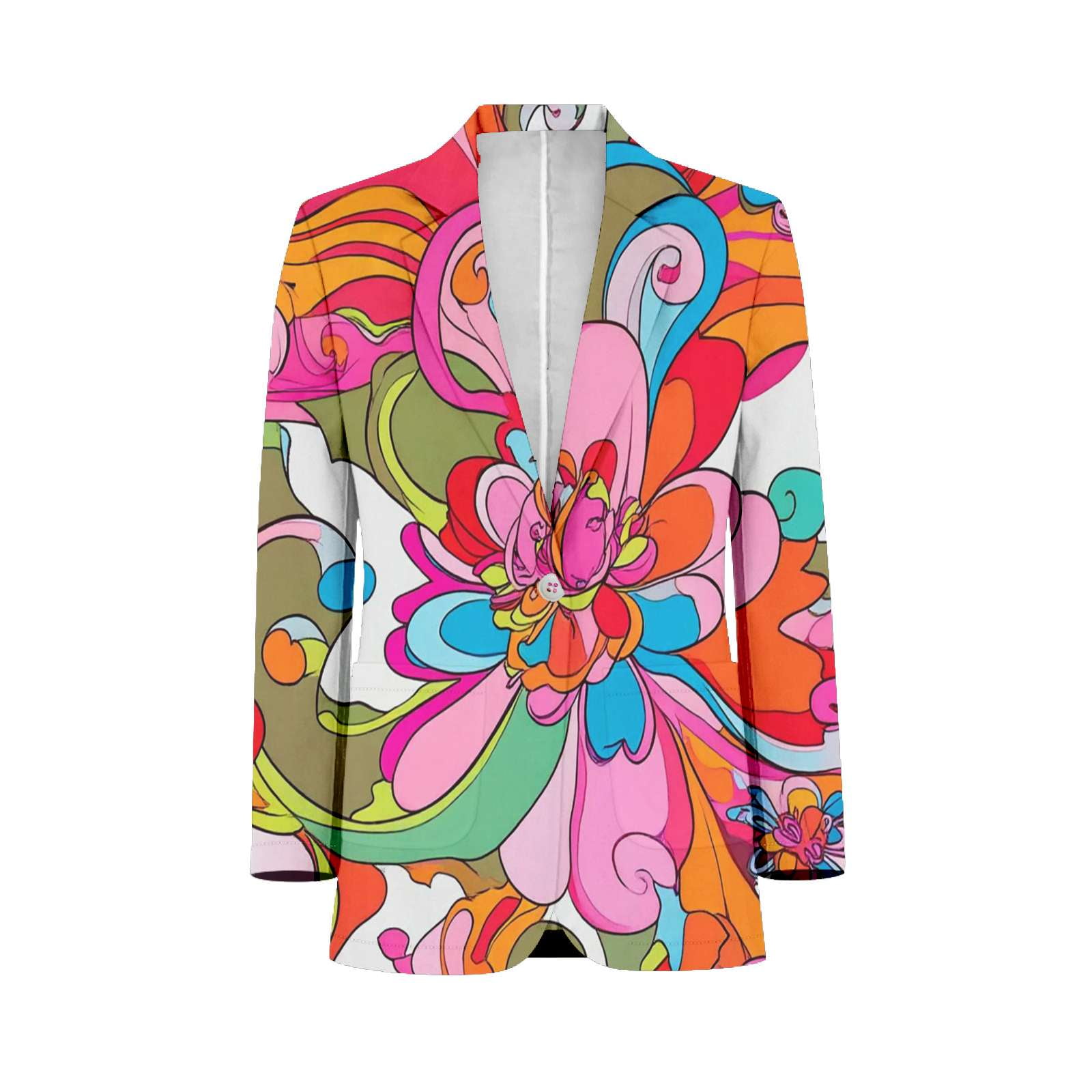 Psychedelic Floral Vibrant Pattern Customized Men's Suits full man ...