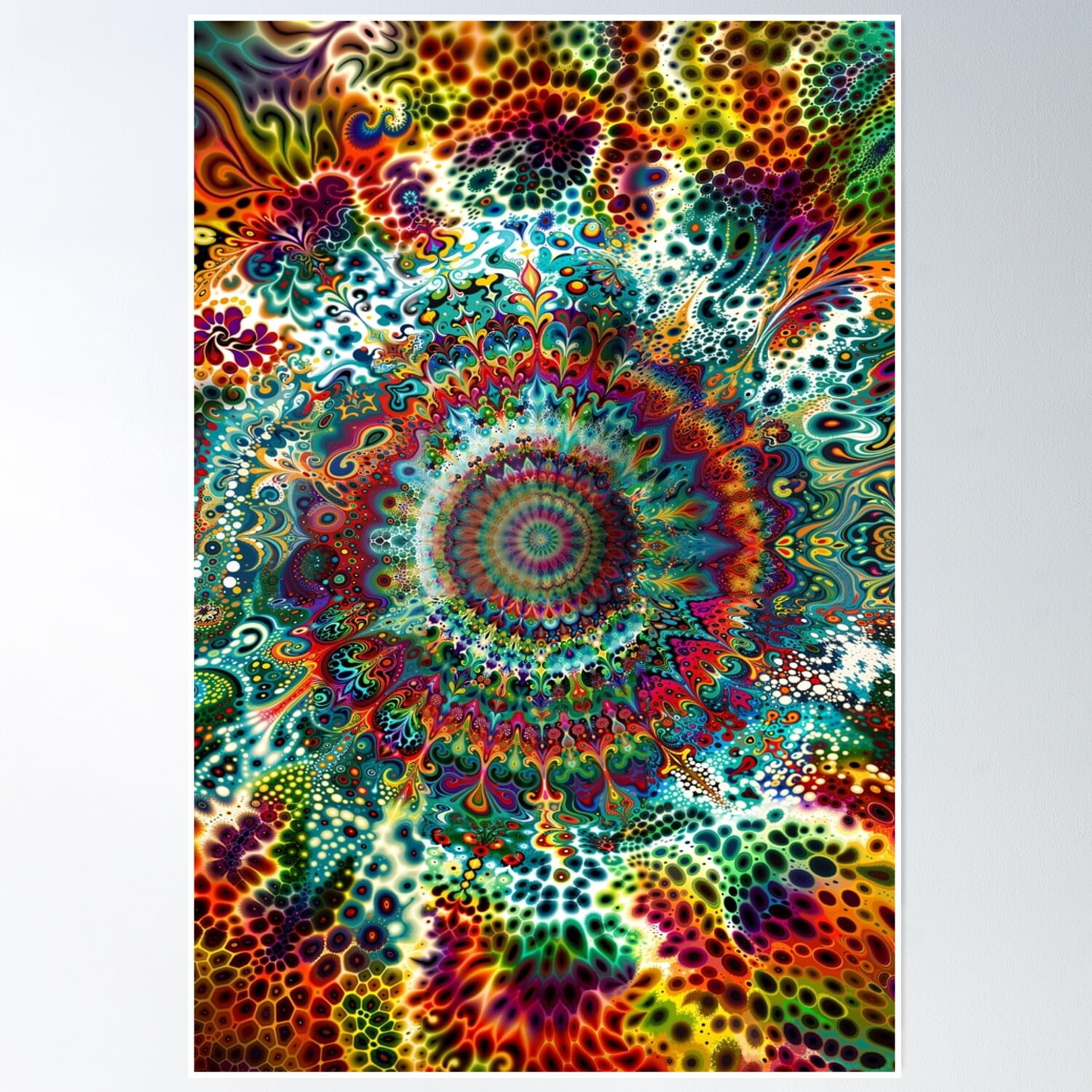 Psychedelic Fractals Poster Wall Art, Modern Wall Decor, 8x12 UNFRAMED ...
