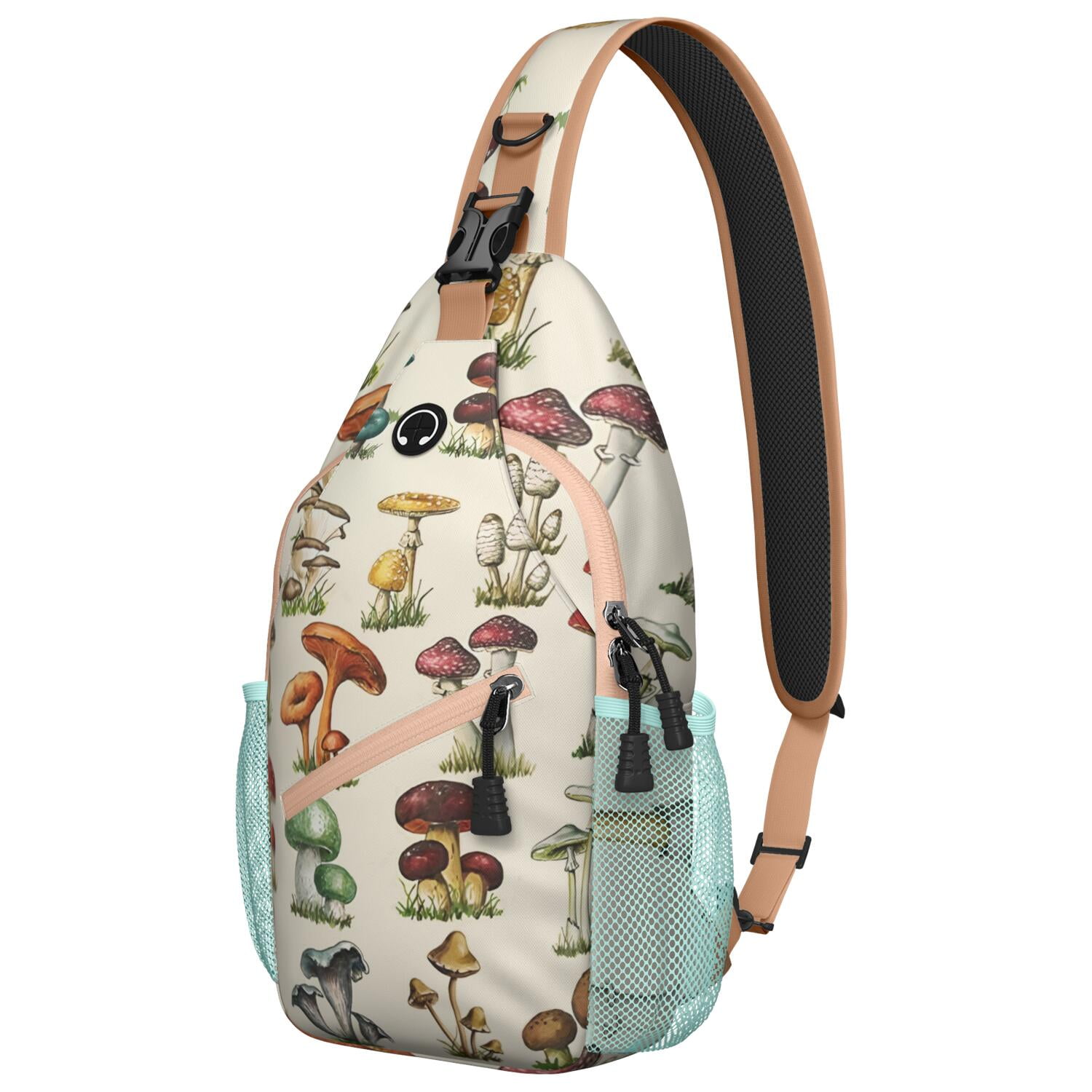Psychedelic Fungi Sling Backpack, Trippy Mushroom Crossbody Bag with ...